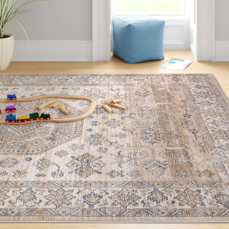 Langley Street Darby Medallion Spill Proof Machine Washable Area Rug ...