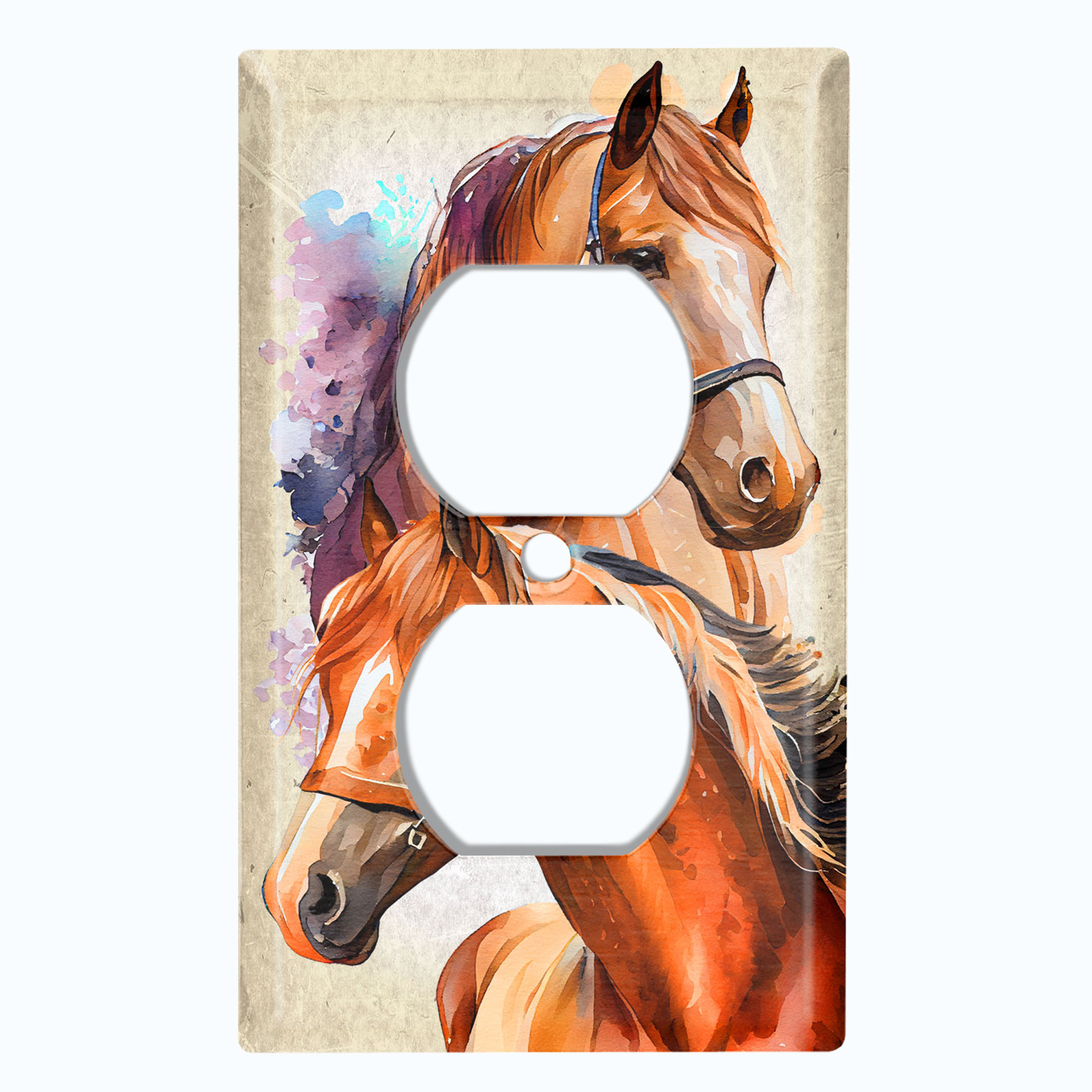 WorldAcc Cute Horse Family Animal Animals 1 - Gang Duplex Outlet ...