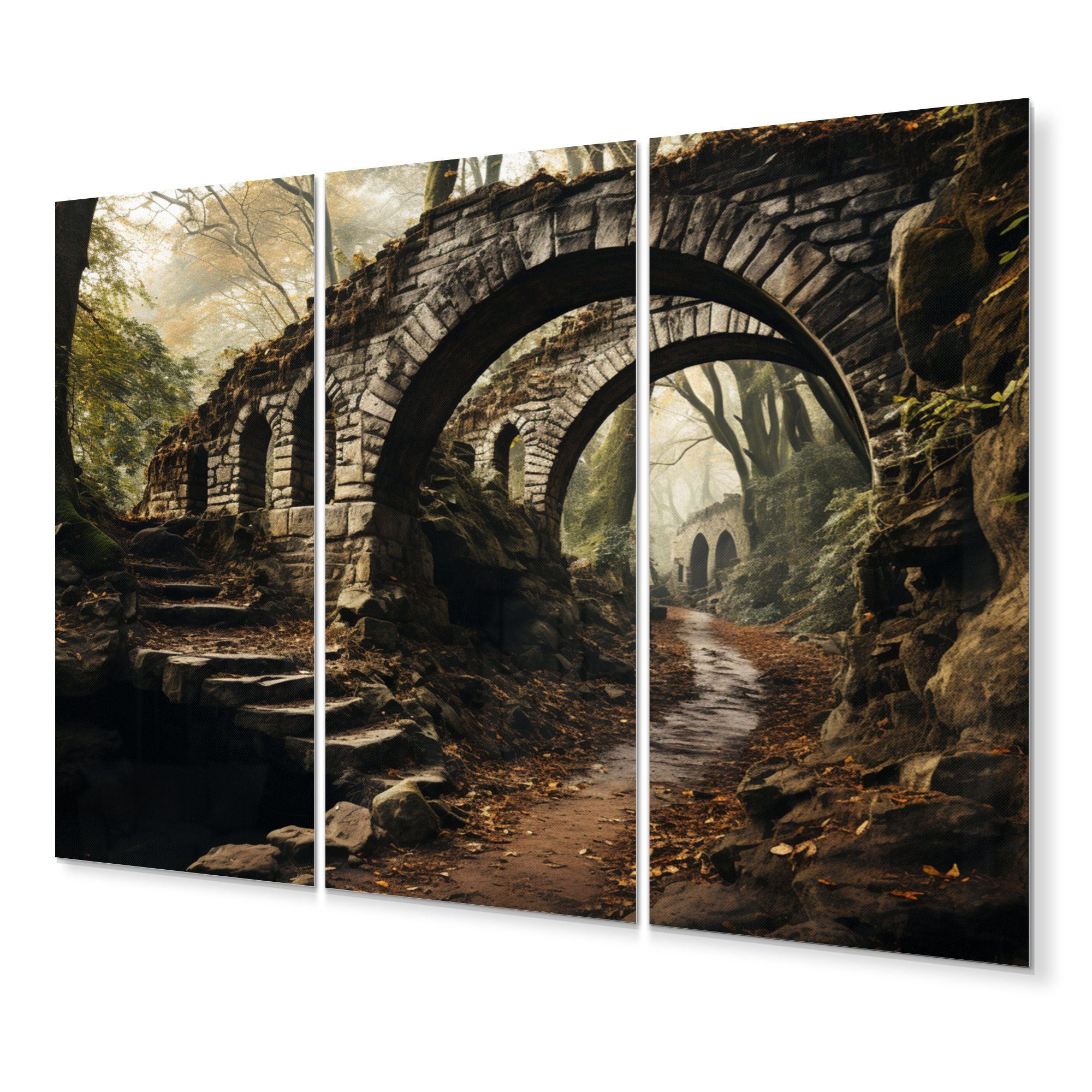 Millwood Pines Grey Bridge Rustic Archway Slate II - Architecture Metal ...