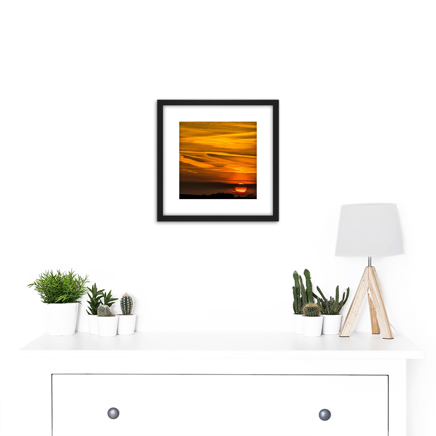 Marlow Home Co. Beautiful Sunset Clouds Sun - Picture Frame Painting ...