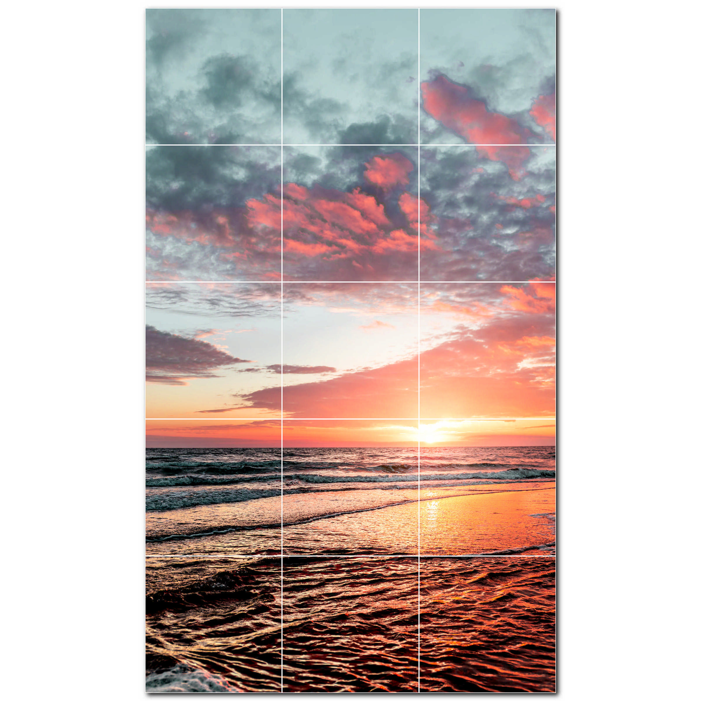 Picture-Tiles.com Sunset Photo 12'' x 12'' Satin Ceramic Decorative ...