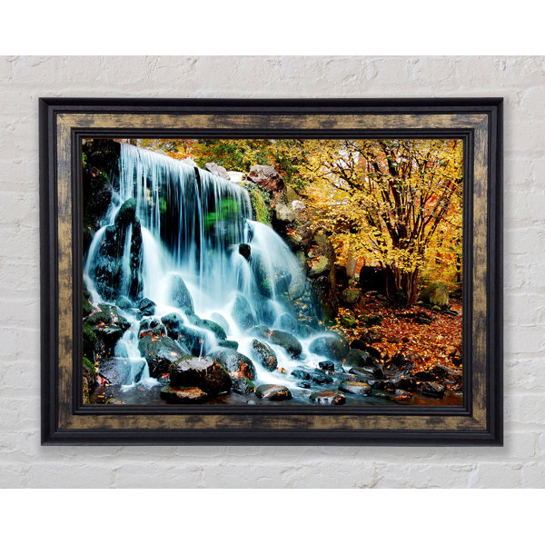 Bright Star The Waterfalls Autumn Forest - Single Picture Frame Art ...