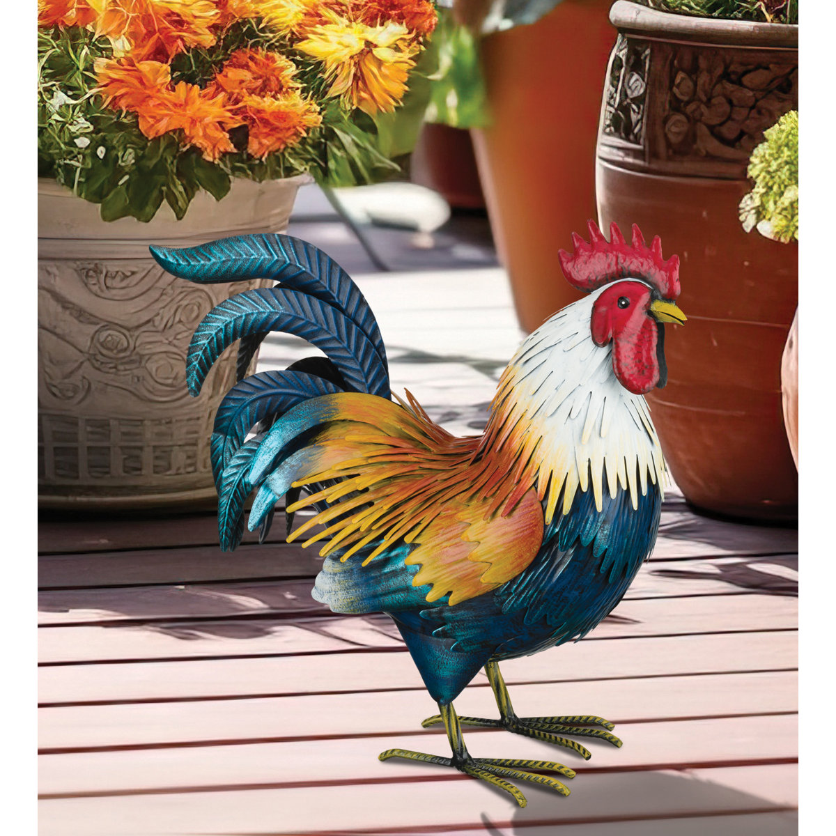 Gracie Oaks Duckwing Rooster Statue & Reviews | Wayfair