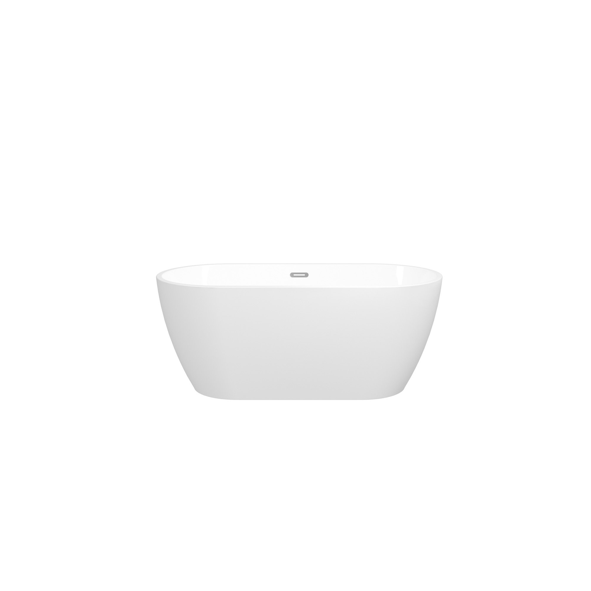 LIYU Glossy Acrylic Freestanding Soaking Bathtub with Classic Slotted ...