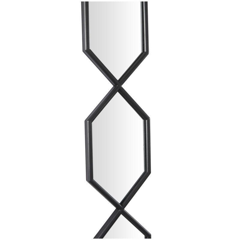 Mercer41 Cymon Metal Slim Stacked Chain 5 Layer Geometric Wall Mirror ...