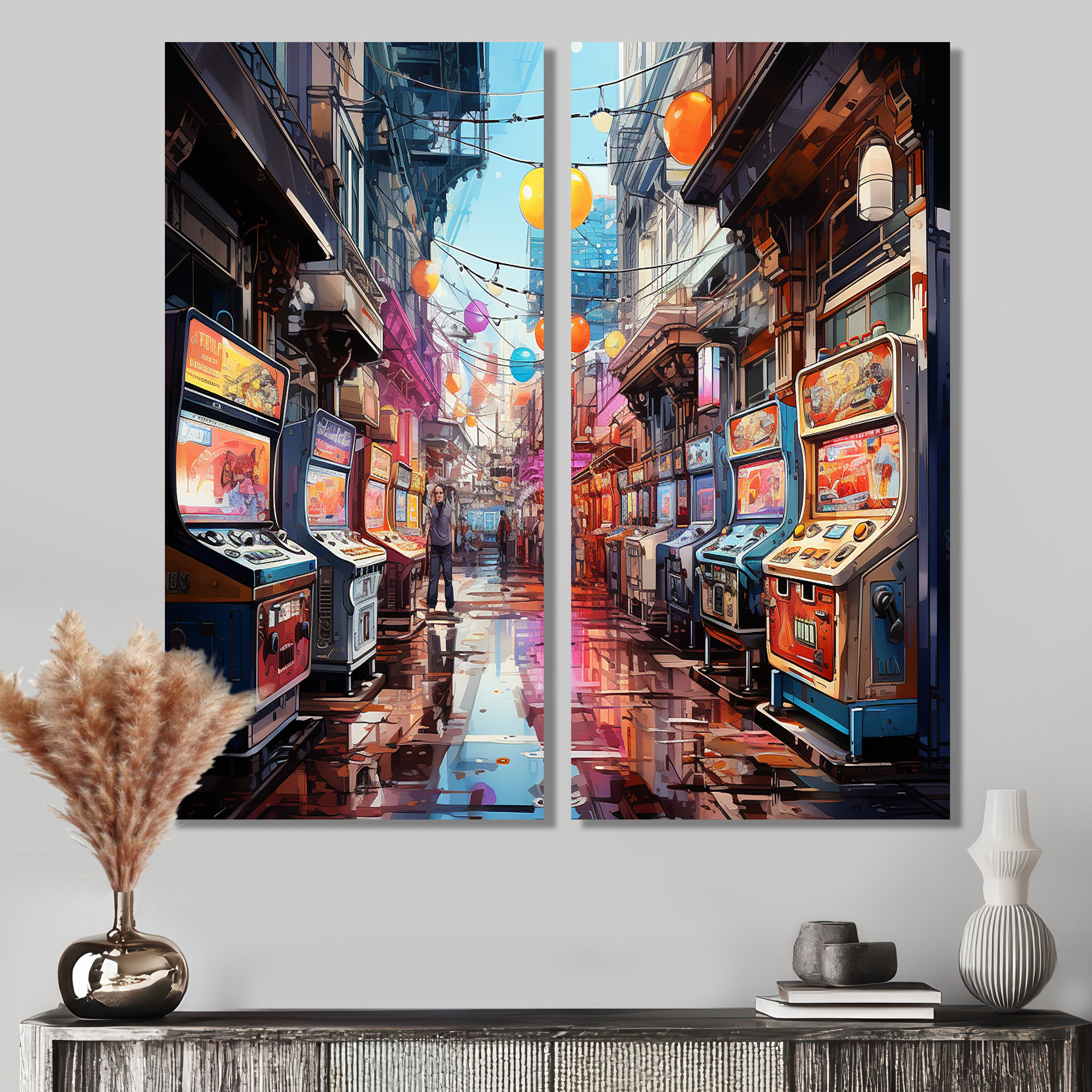 Winston Porter Colorful Video Game Arcade Dreams - Modern Art Prints On ...