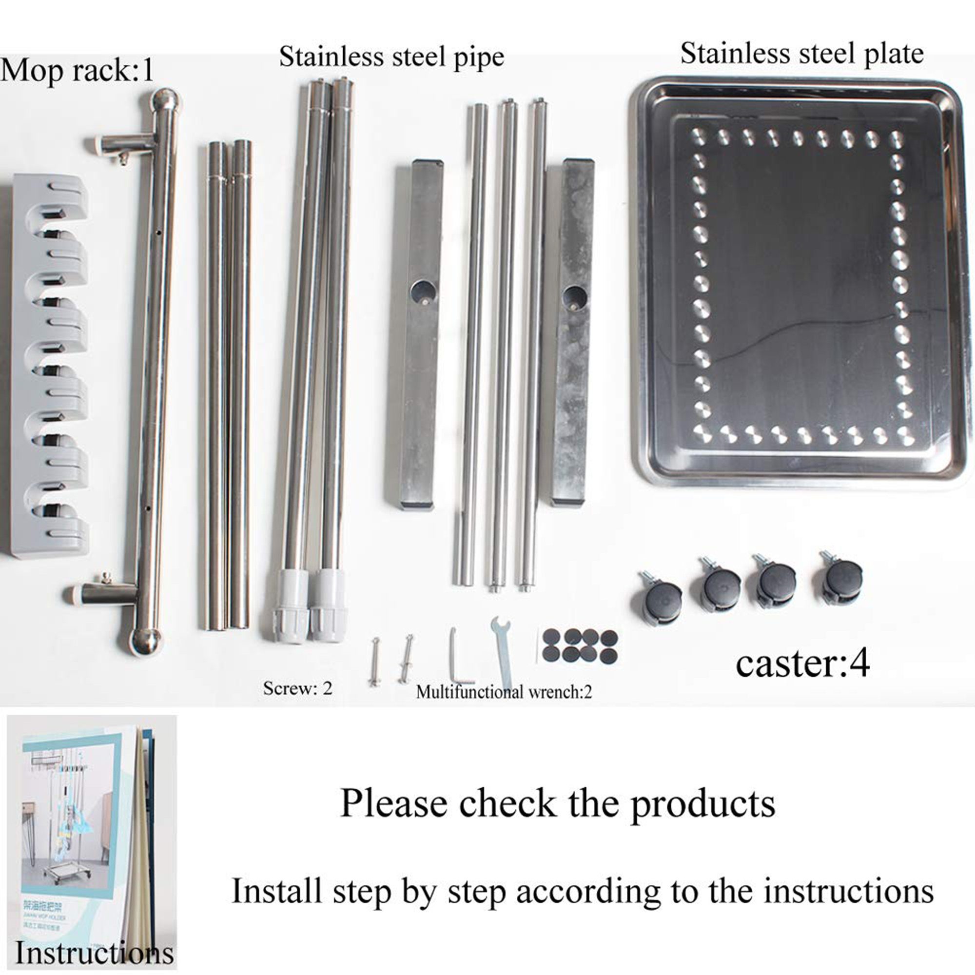 LoochMee Floor standing cleaning tool rack stainless | Wayfair