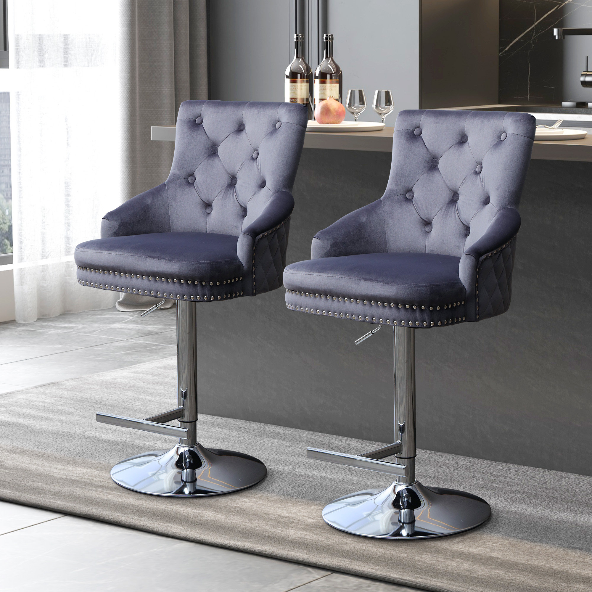Rosdorf Park Kiniah Adjustable rotary bar stool - Wayfair Canada