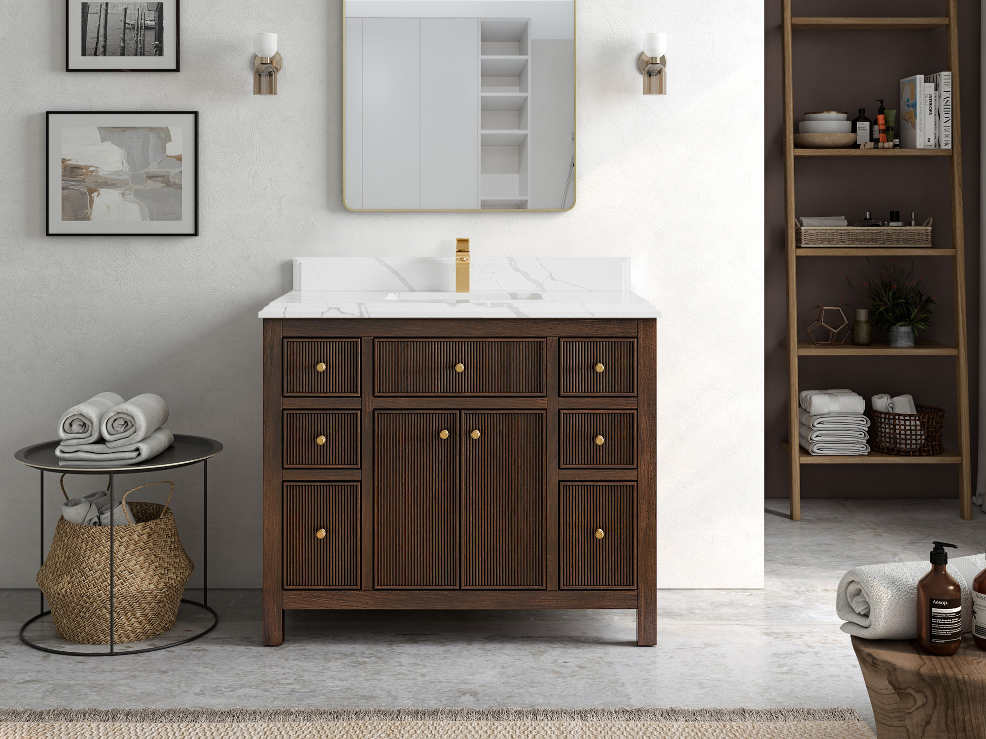 Willow Collections Sonoma Teak 42 In. W X 22 In. D Single Sink Bathroom ...
