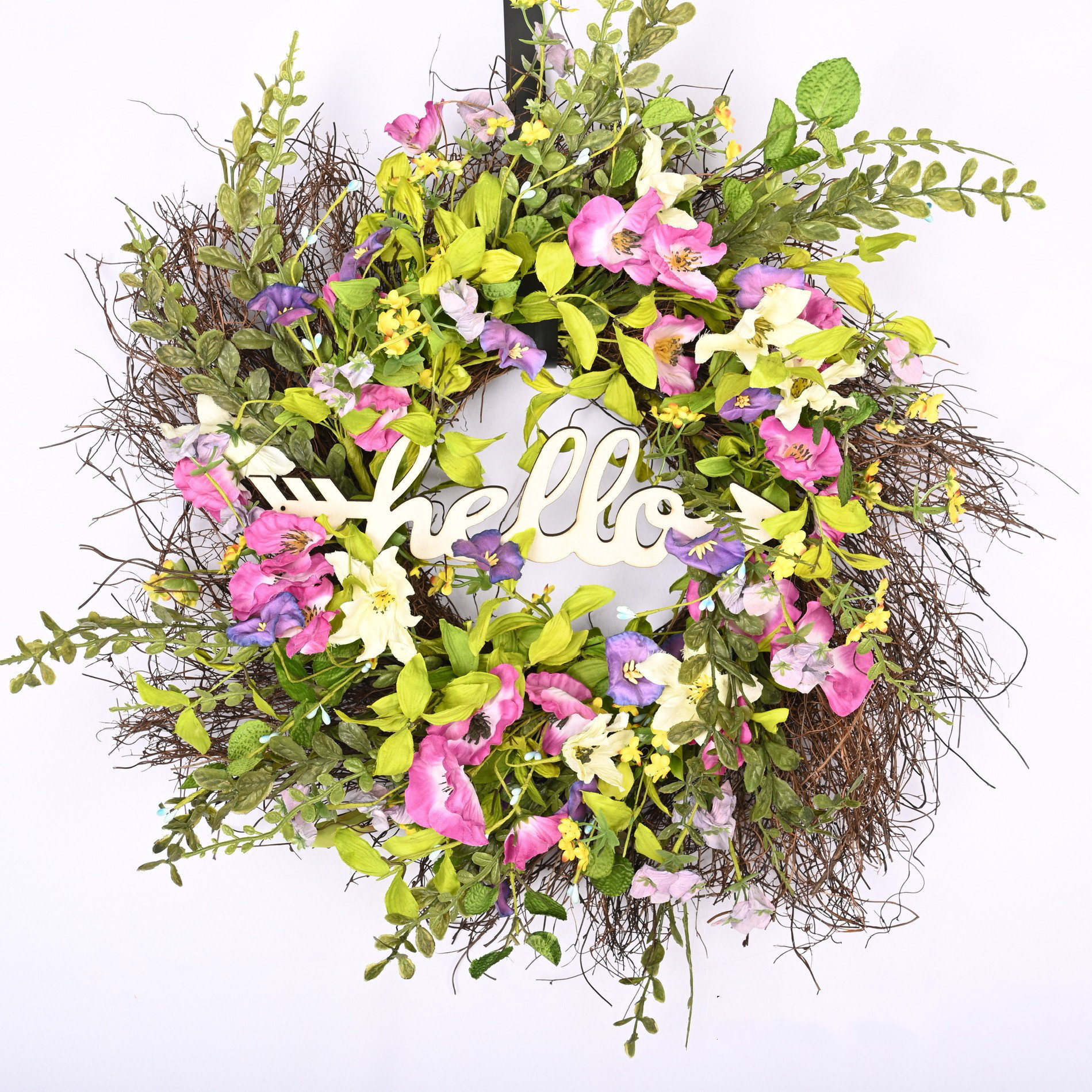 Primrue Handcrafted Faux Morning Glory 24'' Spring Summer Wreath for ...