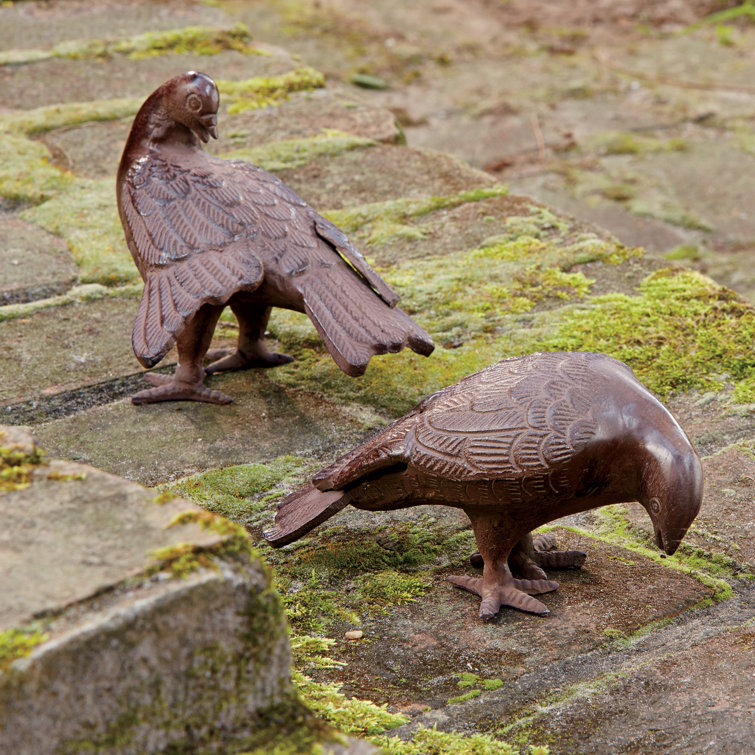 Alcott Hill® Ellen Bird Animals Weather Resistant Metal Garden Statue ...