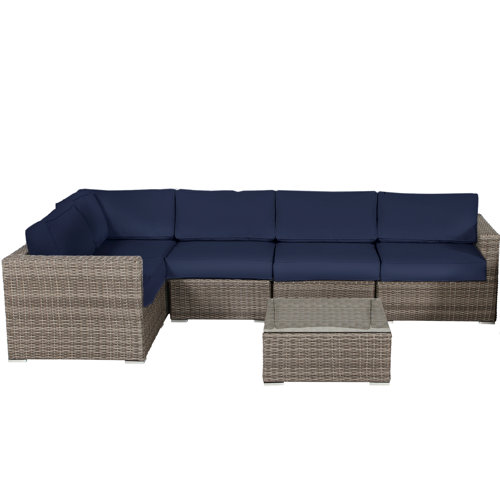 Sol 72 Outdoor™ Lazaro Wicker Fully Assembled 5 Person Seating Group ...