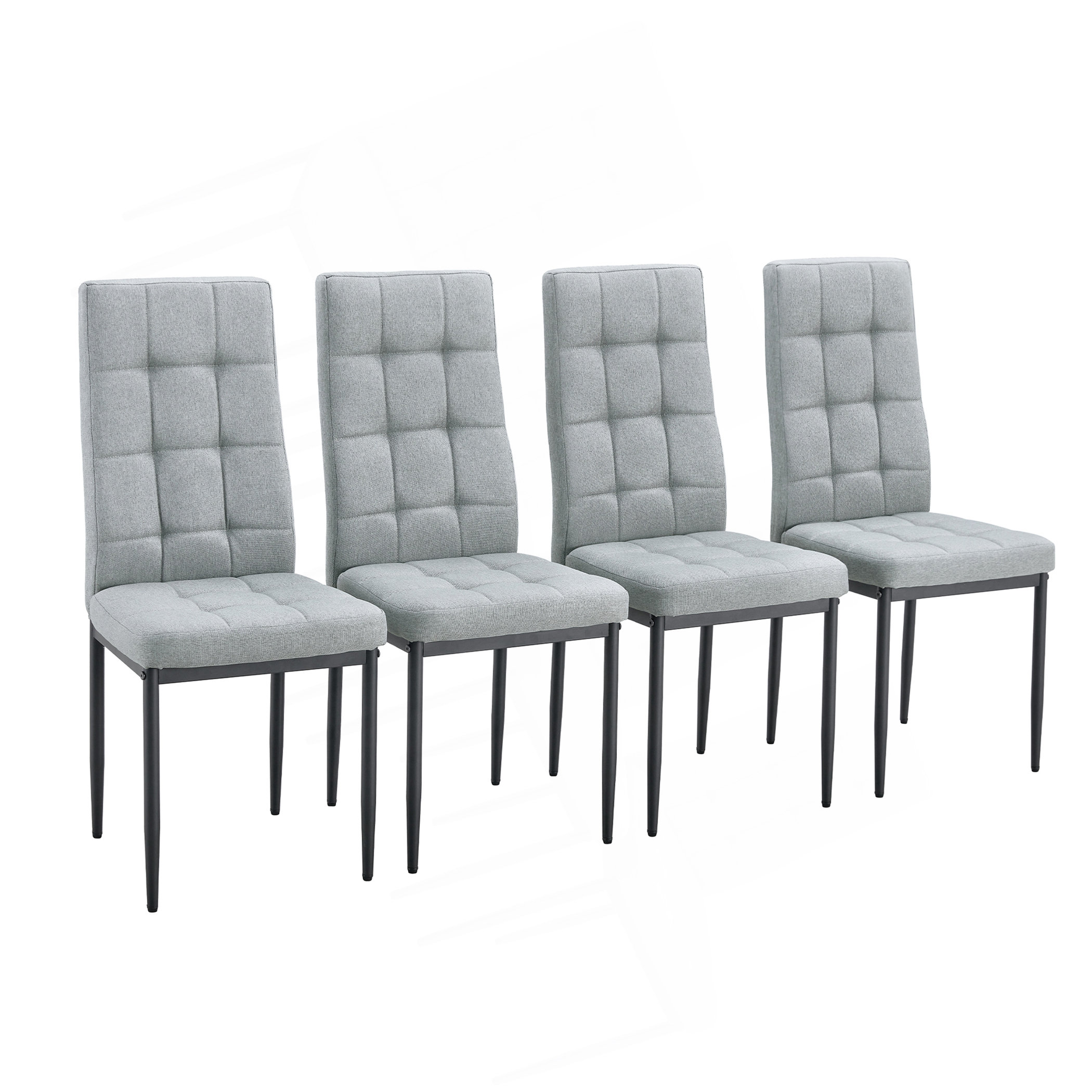 Latitude Run® Linen Tufted Dining Room Chairs Set Of 4, Accent Diner ...