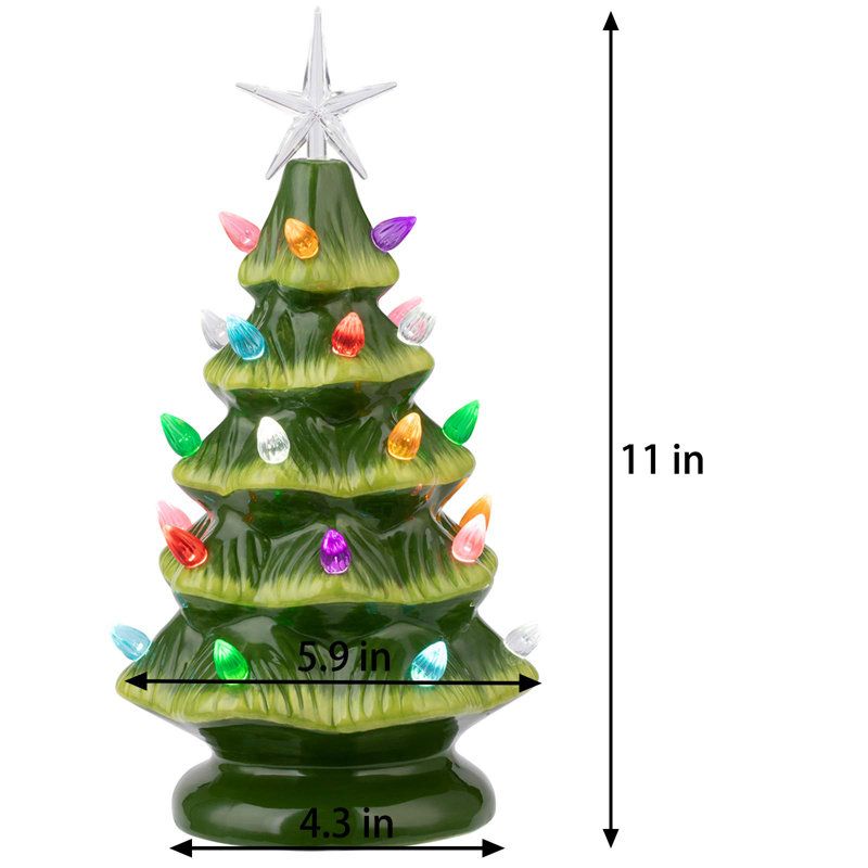 The Holiday Aisle® Ceramic Christmas Tree Tabletop Christmas Tree ...