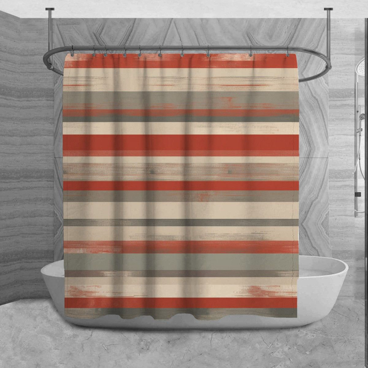 East Urban Home Lavatrice Striped Shower Curtain | Wayfair