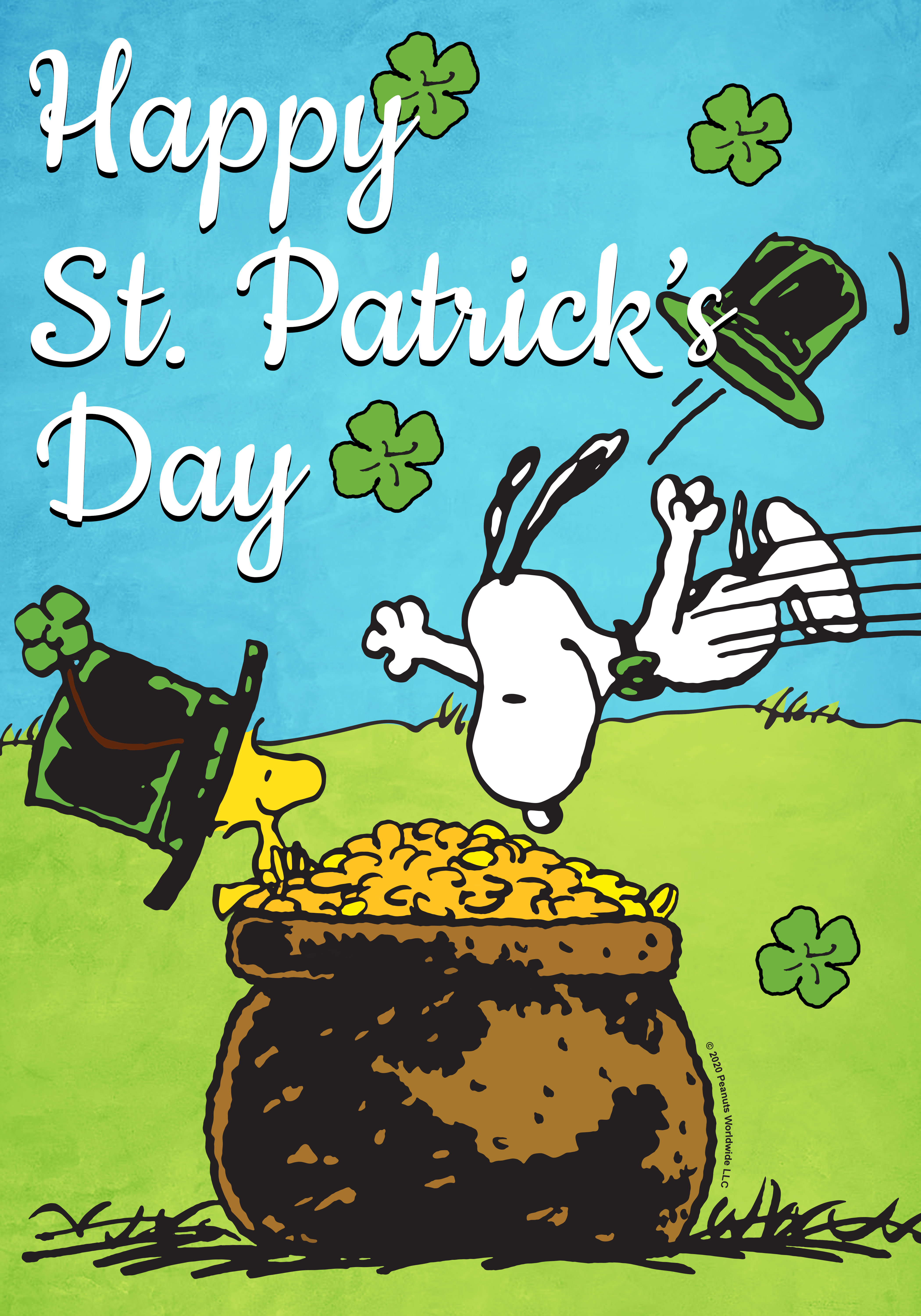 Back Yard Glory PEANUTS Dive in to St. Patty's Day House Flag, 28" x 40 ...
