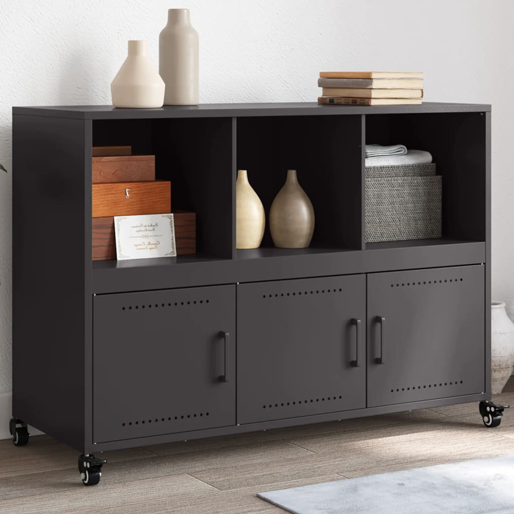 17 Stories Sideboard Black 39.6"X15.4"X28.3" Steel | Wayfair