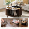 Ebern Designs Round Coffee Table With Storage, Fluted Lift Top, Sliding ...
