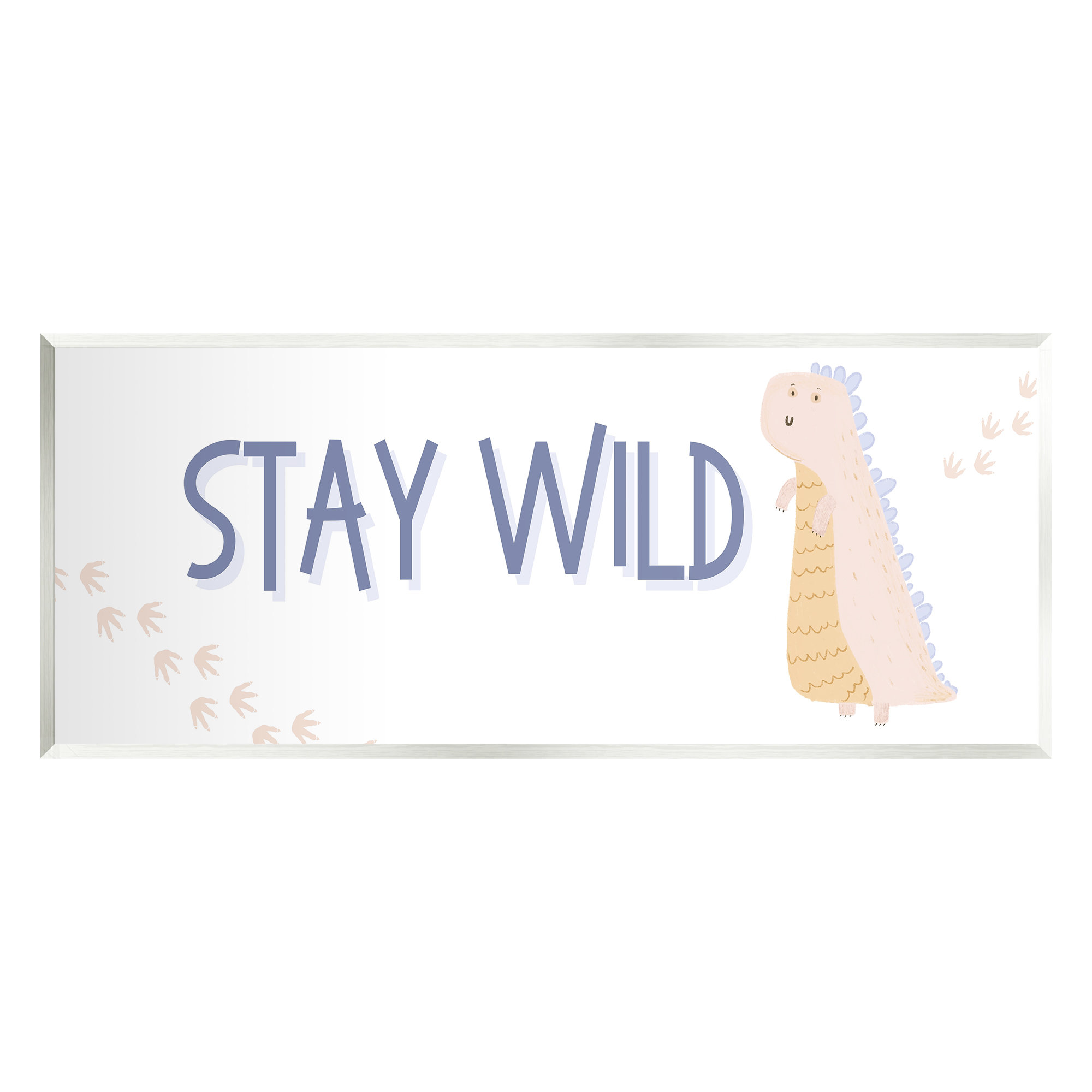 Stupell Industries Stay Wild Soft Dinosaur Wall Plaque Art by Katie ...