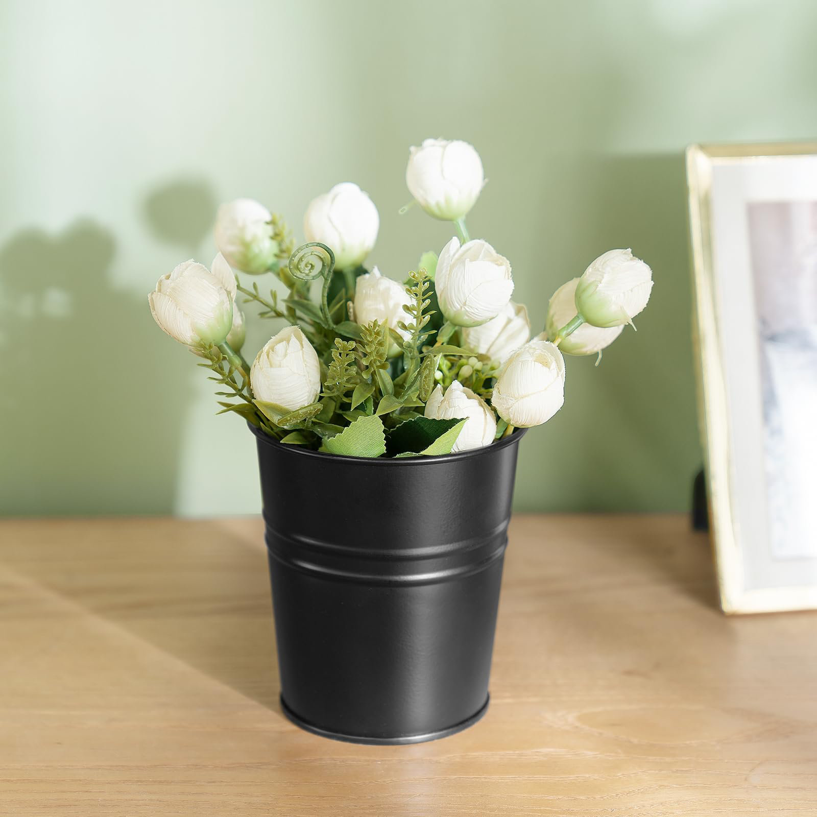 Winston Porter 10 Pcs Hanging Flower Pots Metal Iron Bucket Planter For ...