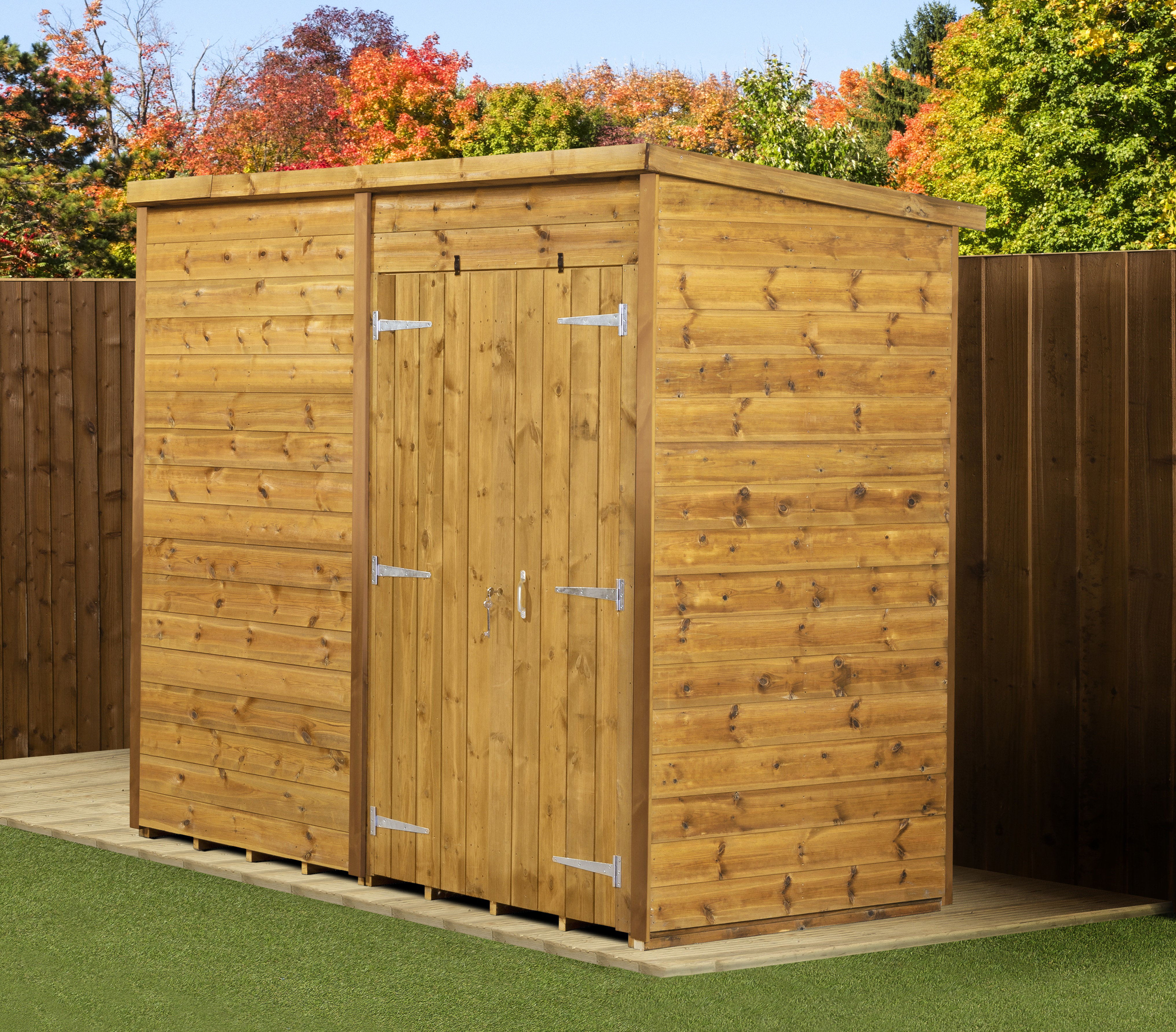 Empire Sheds Ltd Modular Pent Garden Shed No Windows Double Door ...