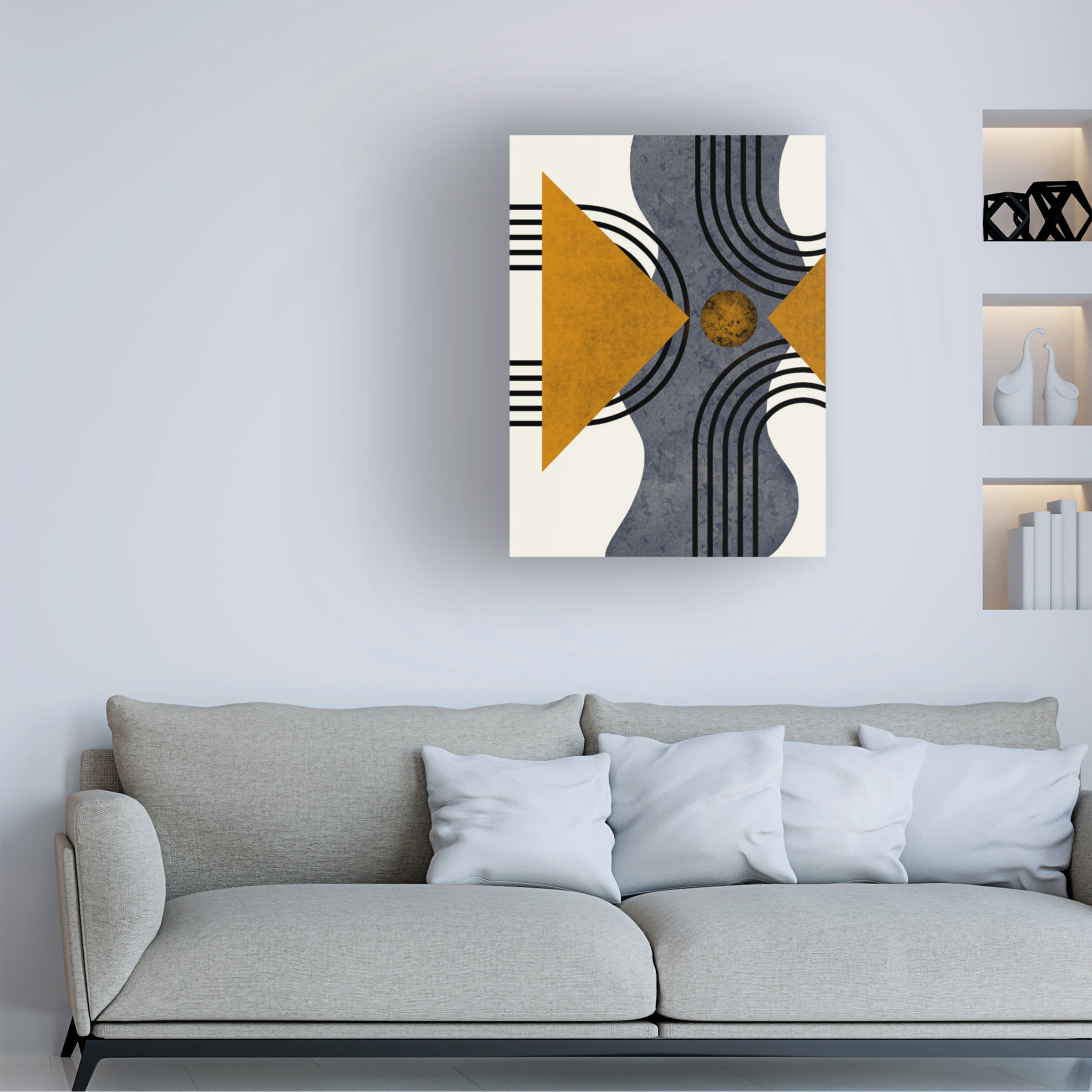 Trademark Fine Art Little Dean Textured Mid Century Composition 3 Canvas Art | Wayfair