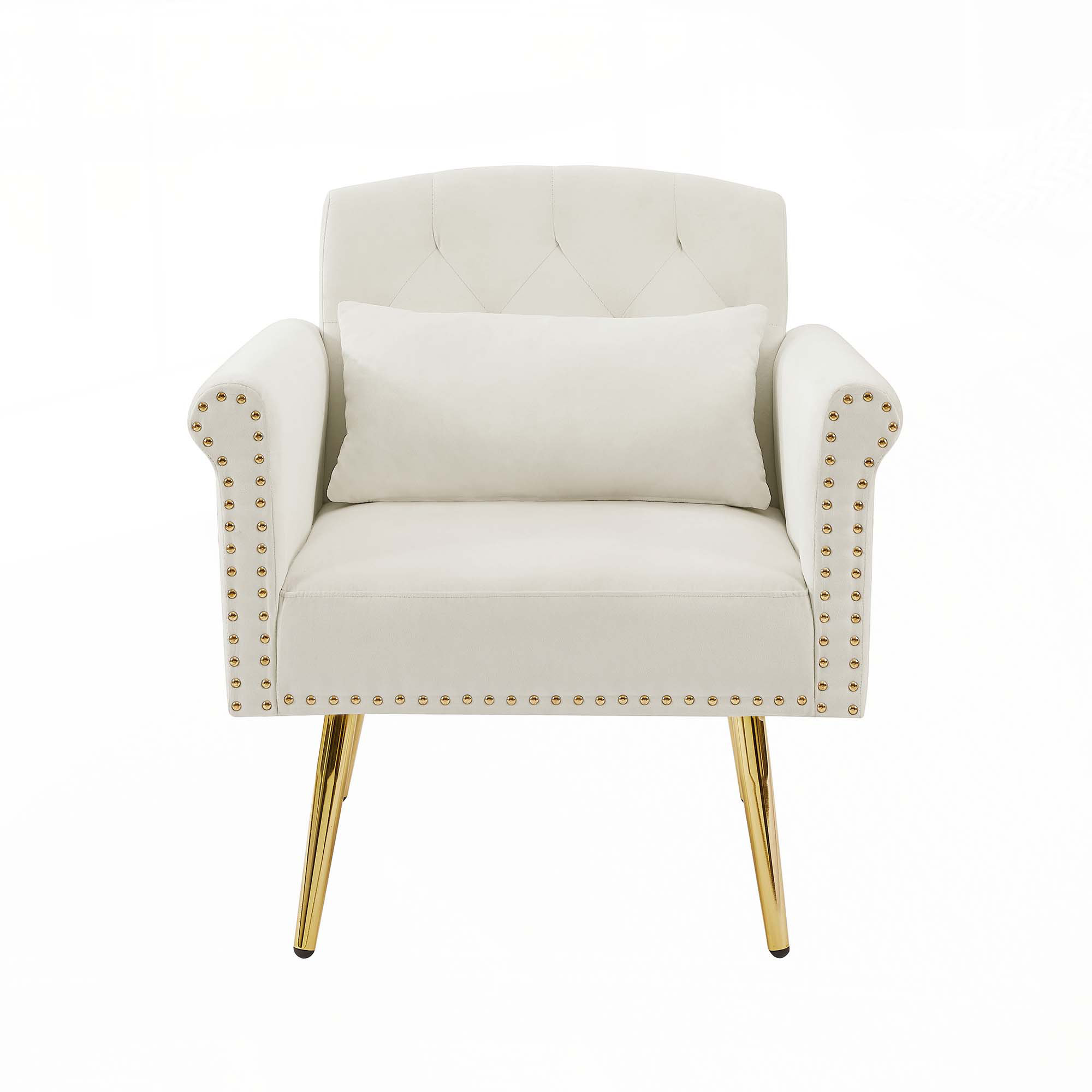 Mercer41 Fabric Armchair with Metal Leg for Bedroom Living Room ...