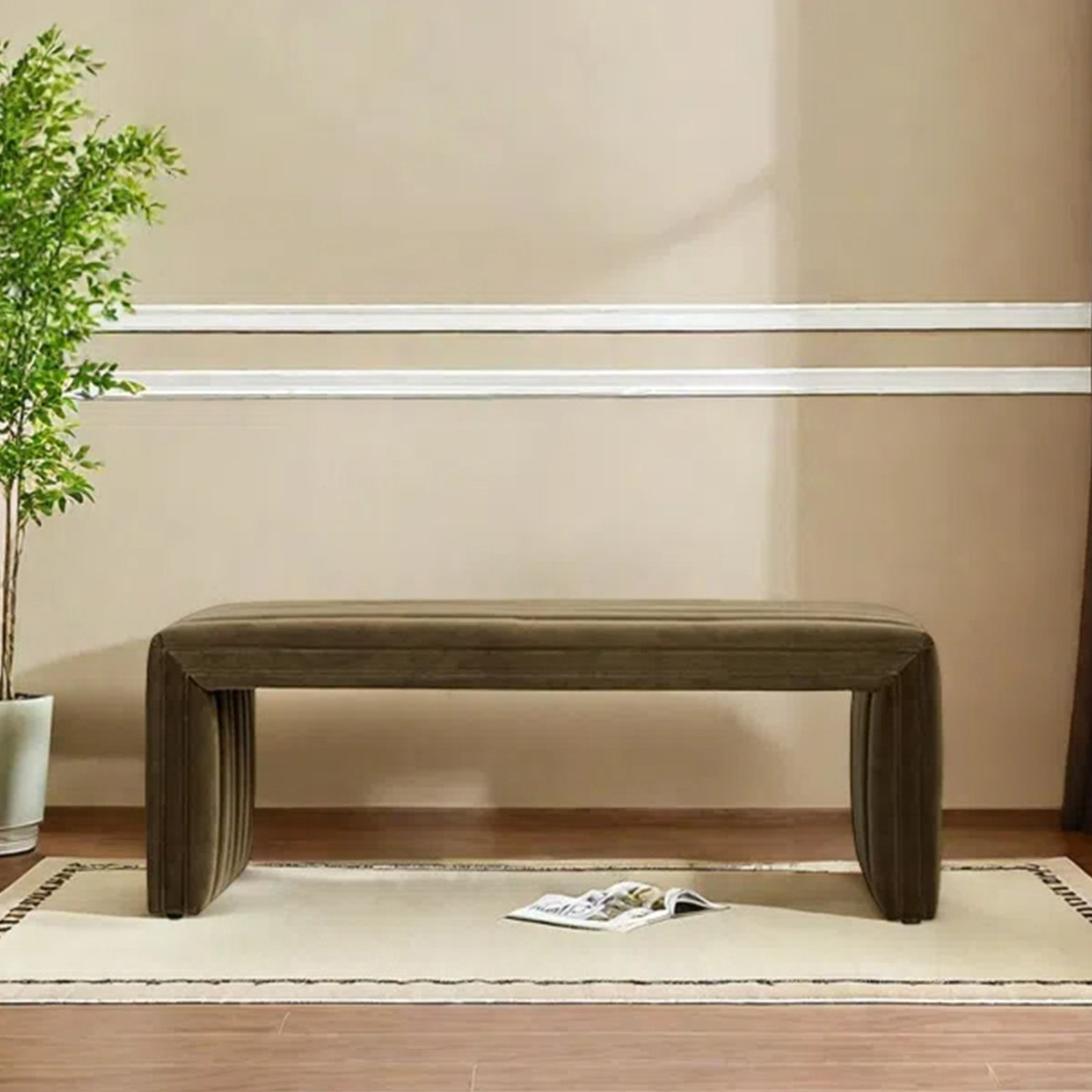 Everly Quinn Simple bench rest shoe stool clothing store | Wayfair
