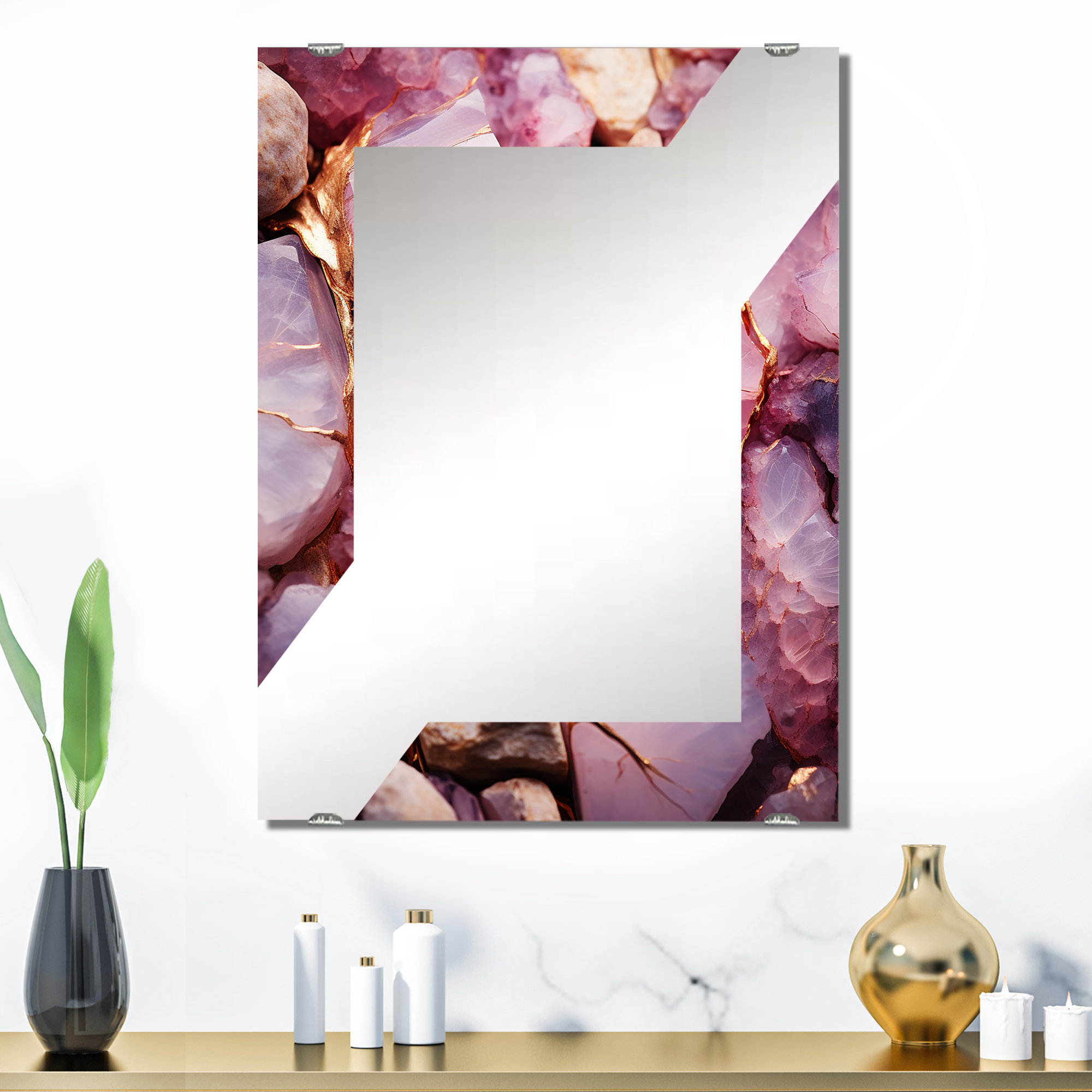 East Urban Home Klemens - Stone Geode Mirror Wall Decor MIR136116 | Wayfair