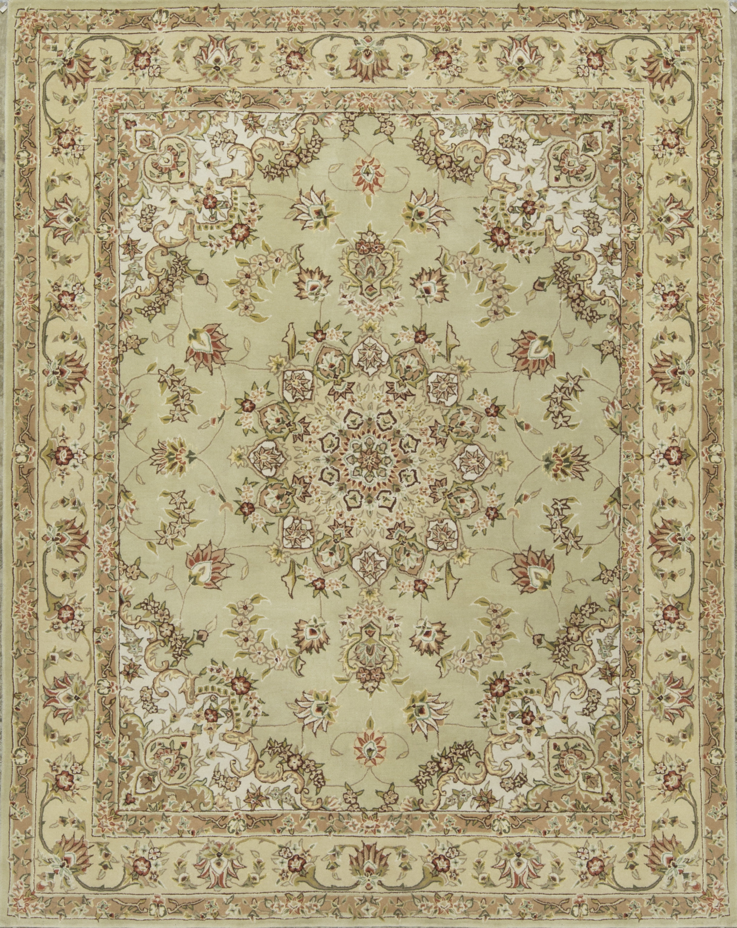 Bokara Rug Co., Inc. Hand-Knotted High-Quality Light Green and Gold ...