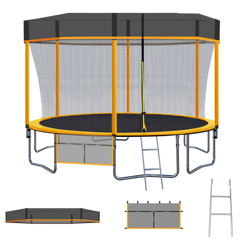 SKYBOUND 12' Round Backyard/Outdoor Trampoline Set with Safety ...