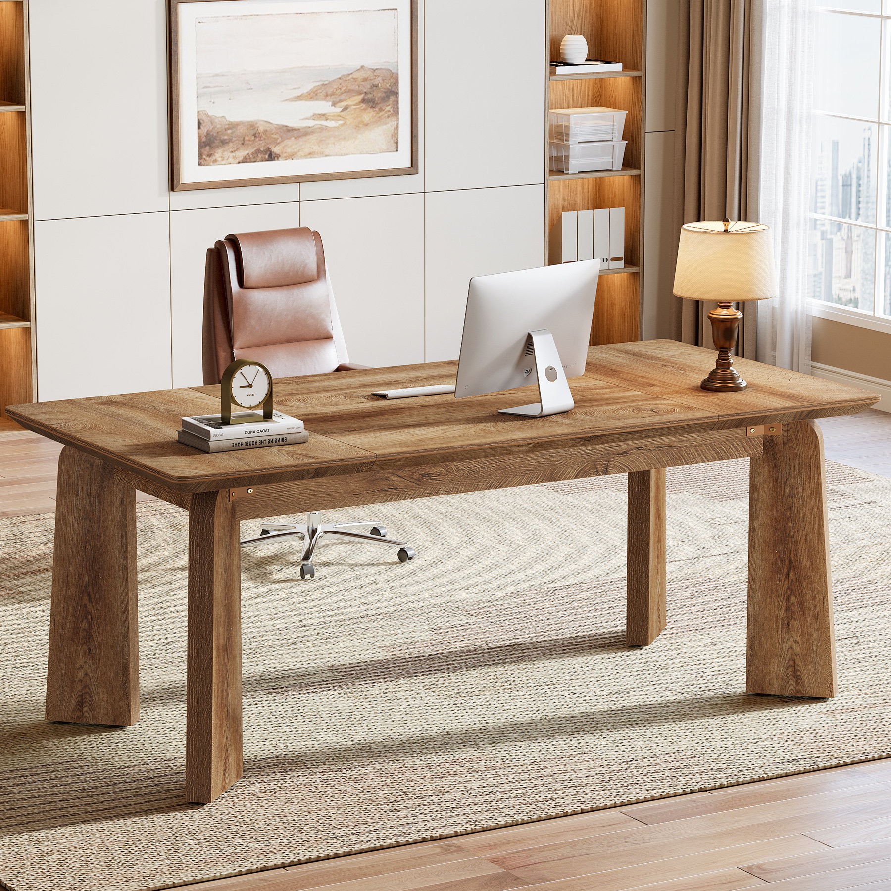 Millwood Pines 62-Inch Large Executive Office Modern Computer Desk ...