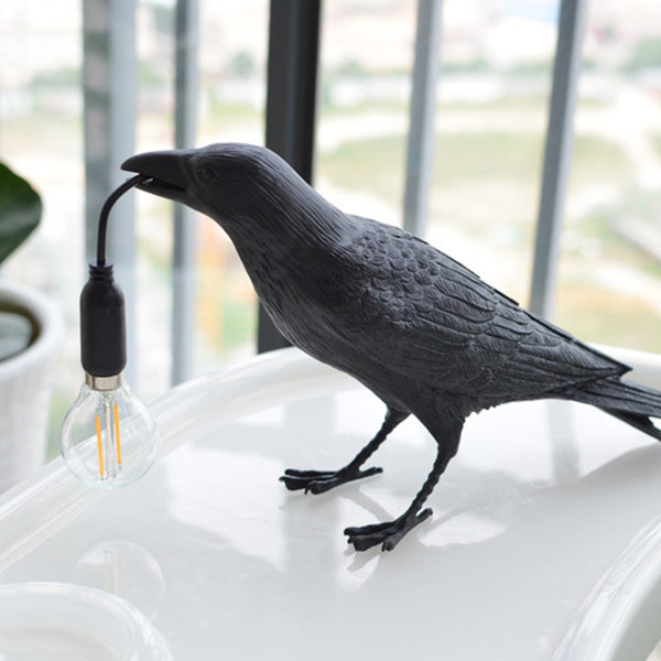 Loon Peak® Raven Table Lamp LED Resin Novelty Lamps Crow Bird Art Decor ...