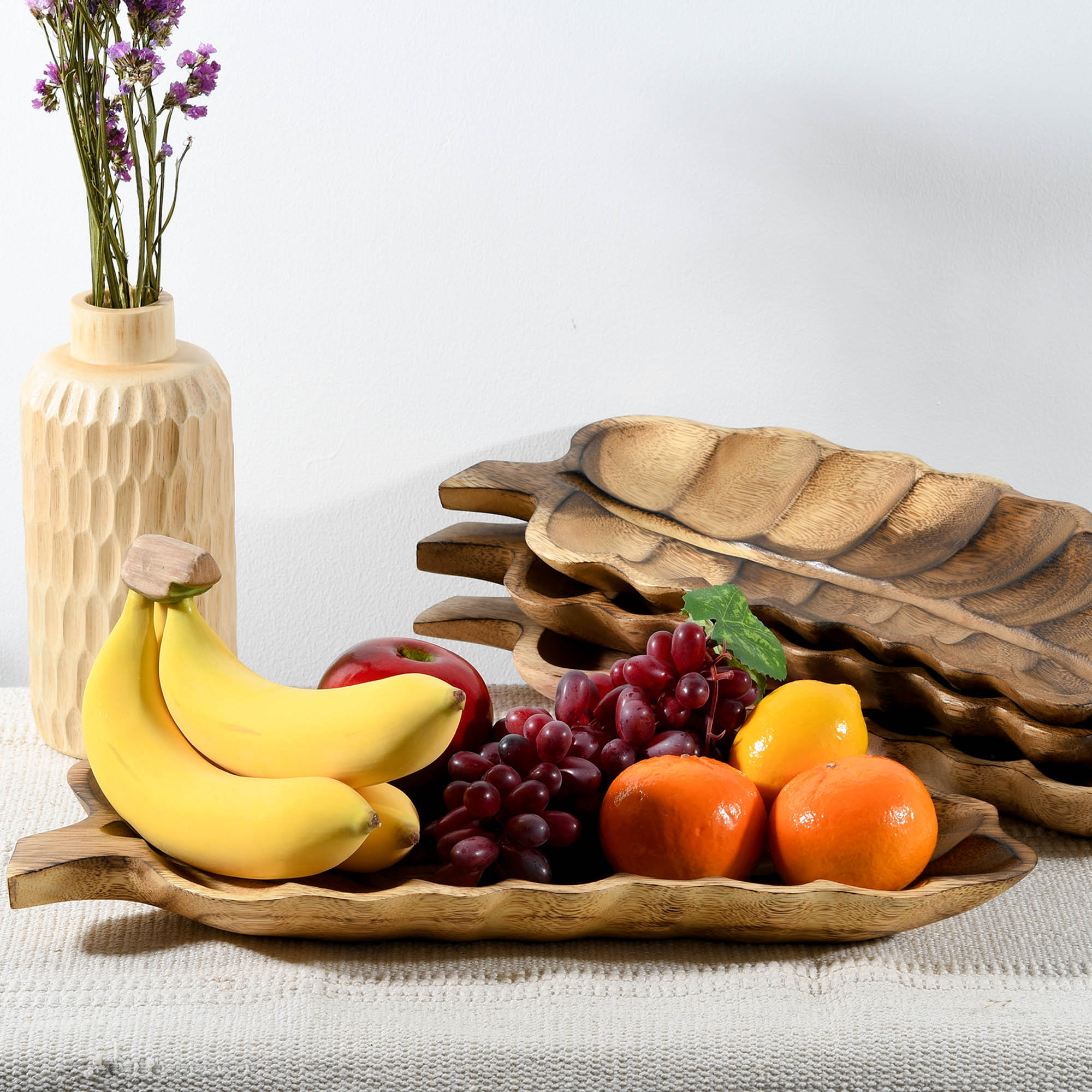 Foundry Select Peaceful Olive Branch Leaf Shaped Hand Carved Natural Wood Plate/tray - Wayfair ...