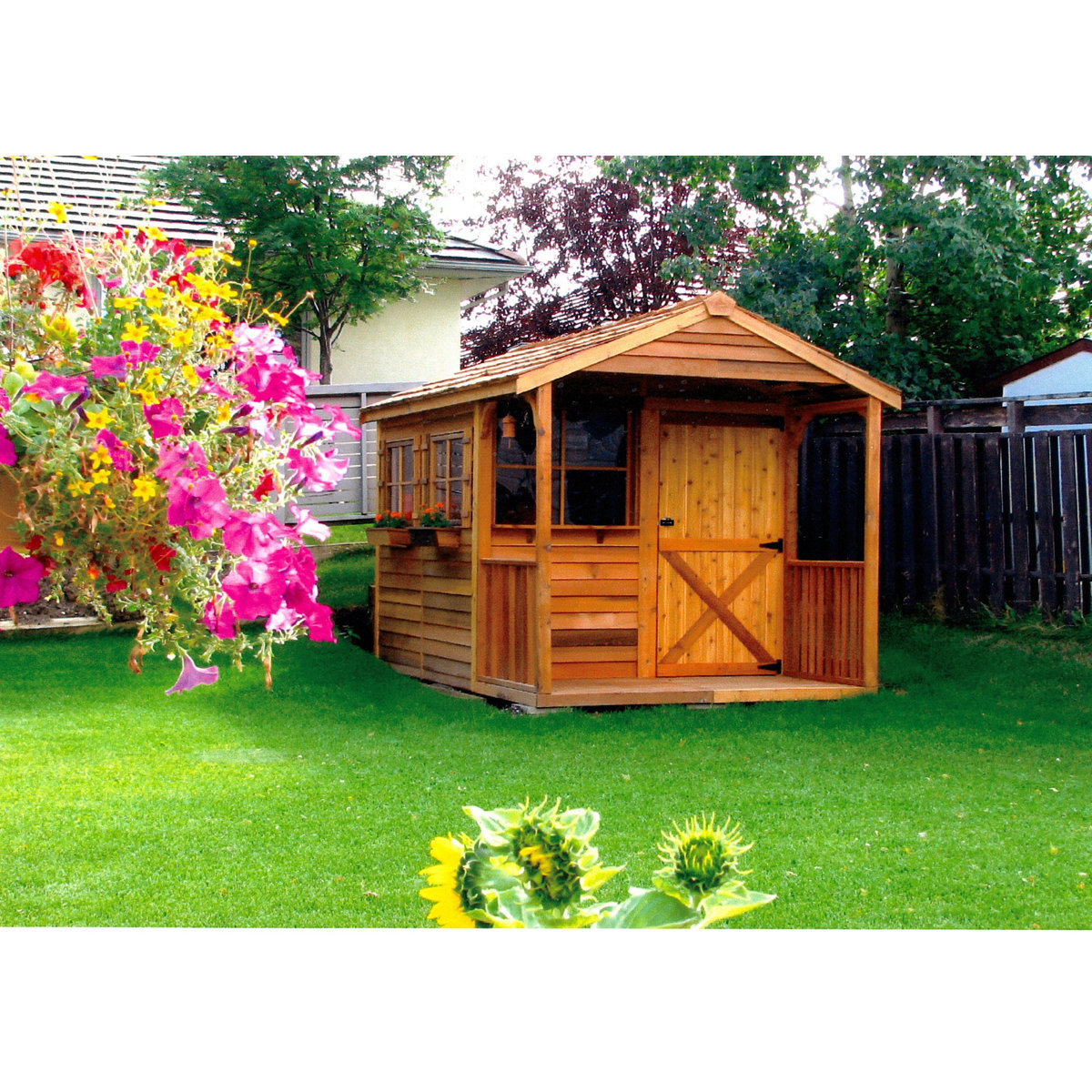 Cedarshed Clubhouse 8ft W x 12ft D Western Red Cedar Wood Storage Shed ...