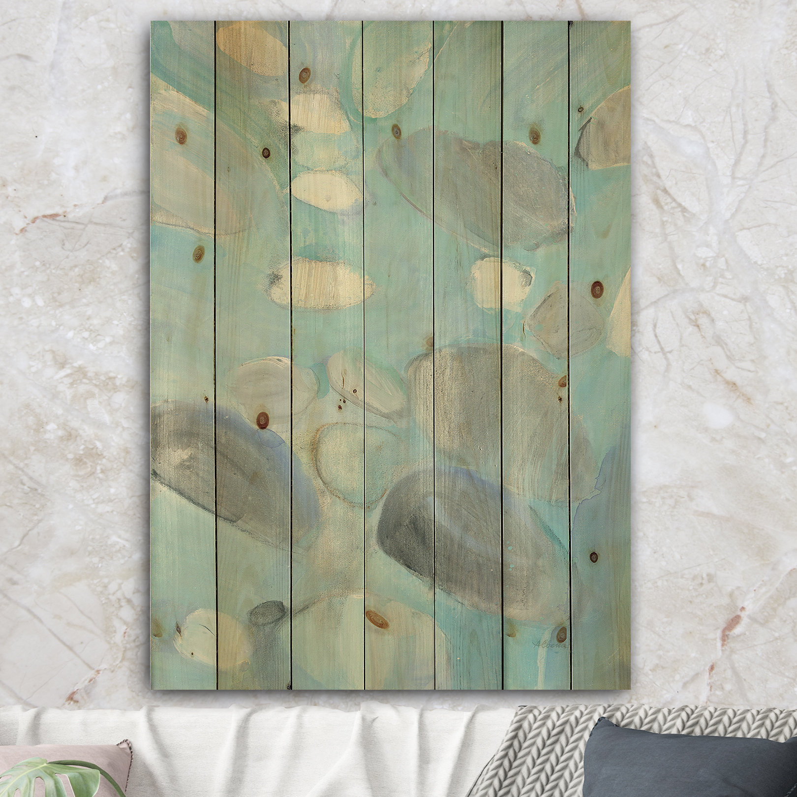 East Urban Home Running Water II - Traditional Print on Natural Pine ...
