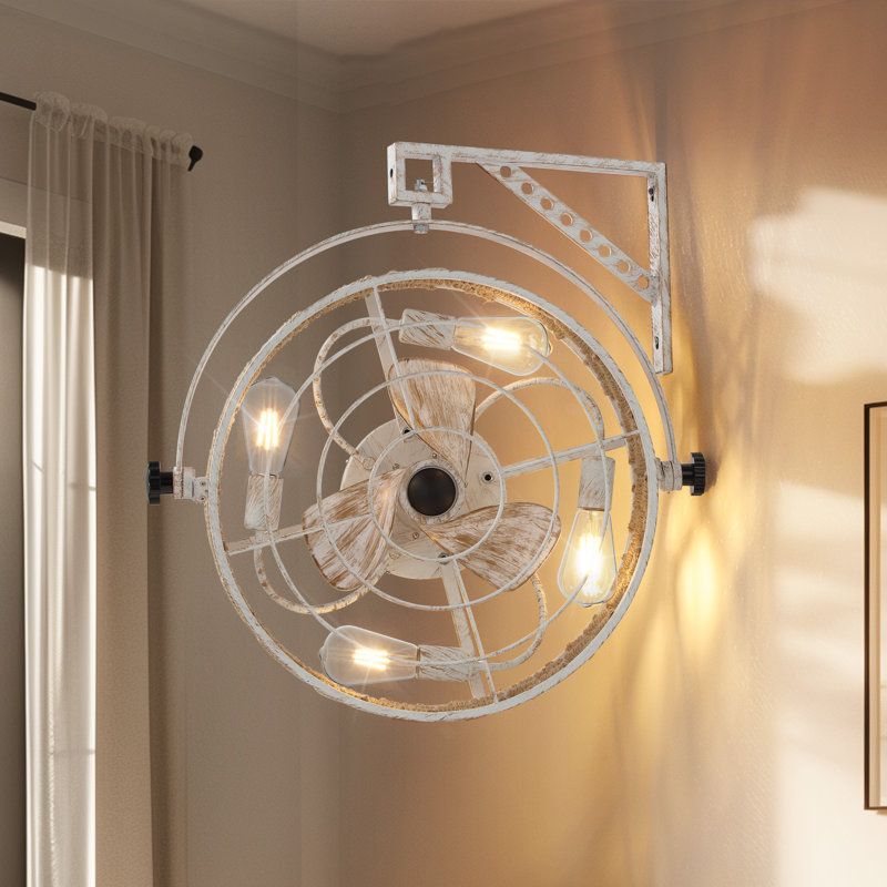 QUEENROSS 20‘’ Wall Mounted Fan With Remote Included | Wayfair