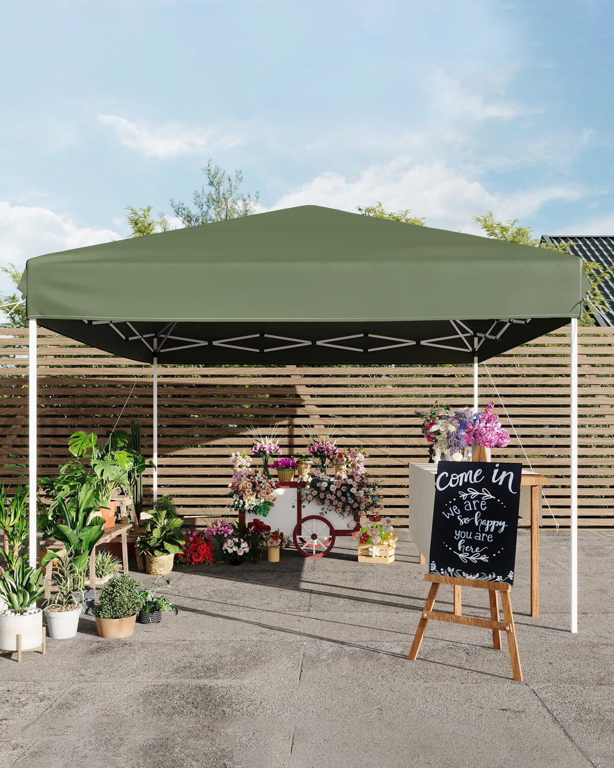 GarveeHome 10x10ft / 10x30ft Pop Up Canopy Tent with Sidewalls - Heavy Duty Adjustable Height ...