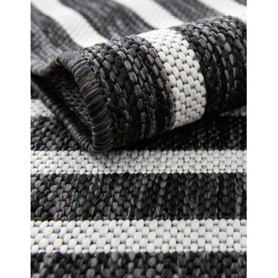 Unique Loom Black/White Indoor/Outdoor Rug & Reviews | Wayfair