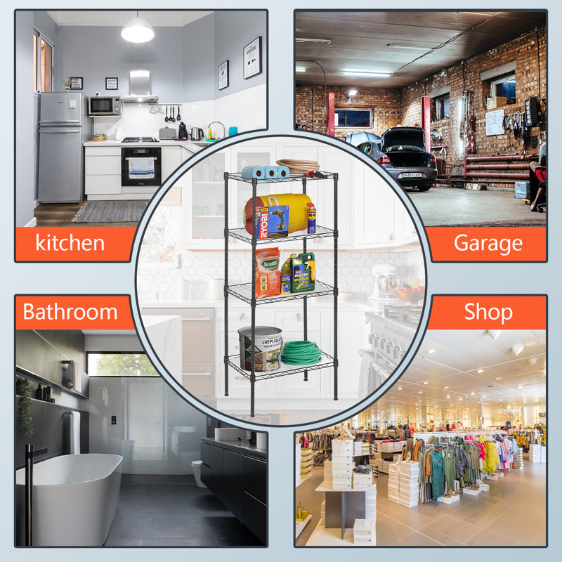 Rebrilliant Layloni 17.3'' W Metal Height -Adjustable Shelving Unit ...