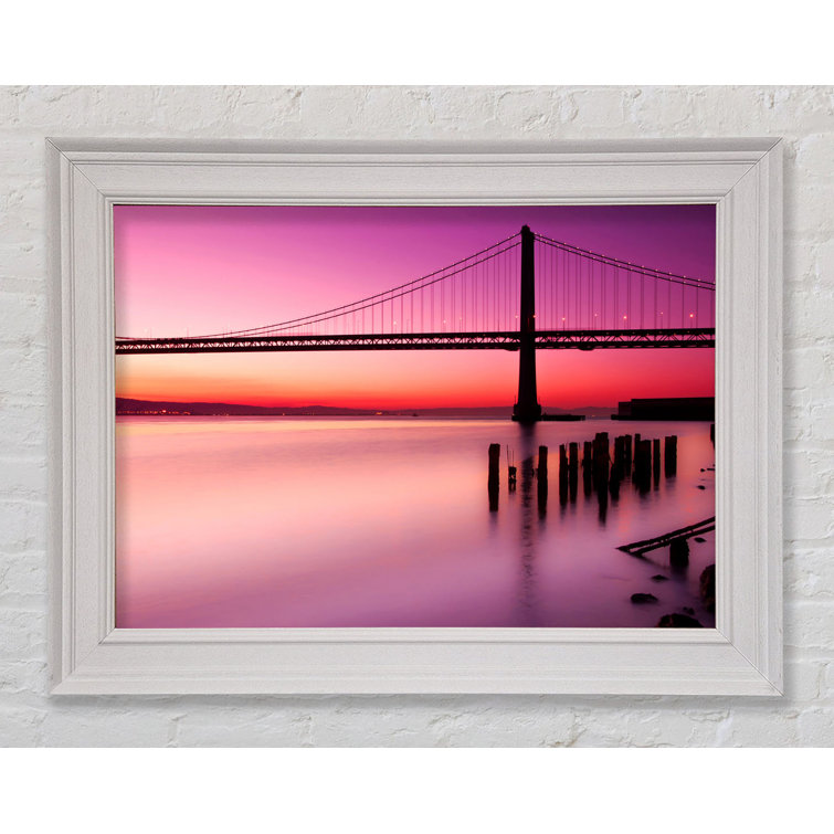 Highland Dunes Golden Gate Bridge Pink Serene Framed Print | Wayfair.co.uk