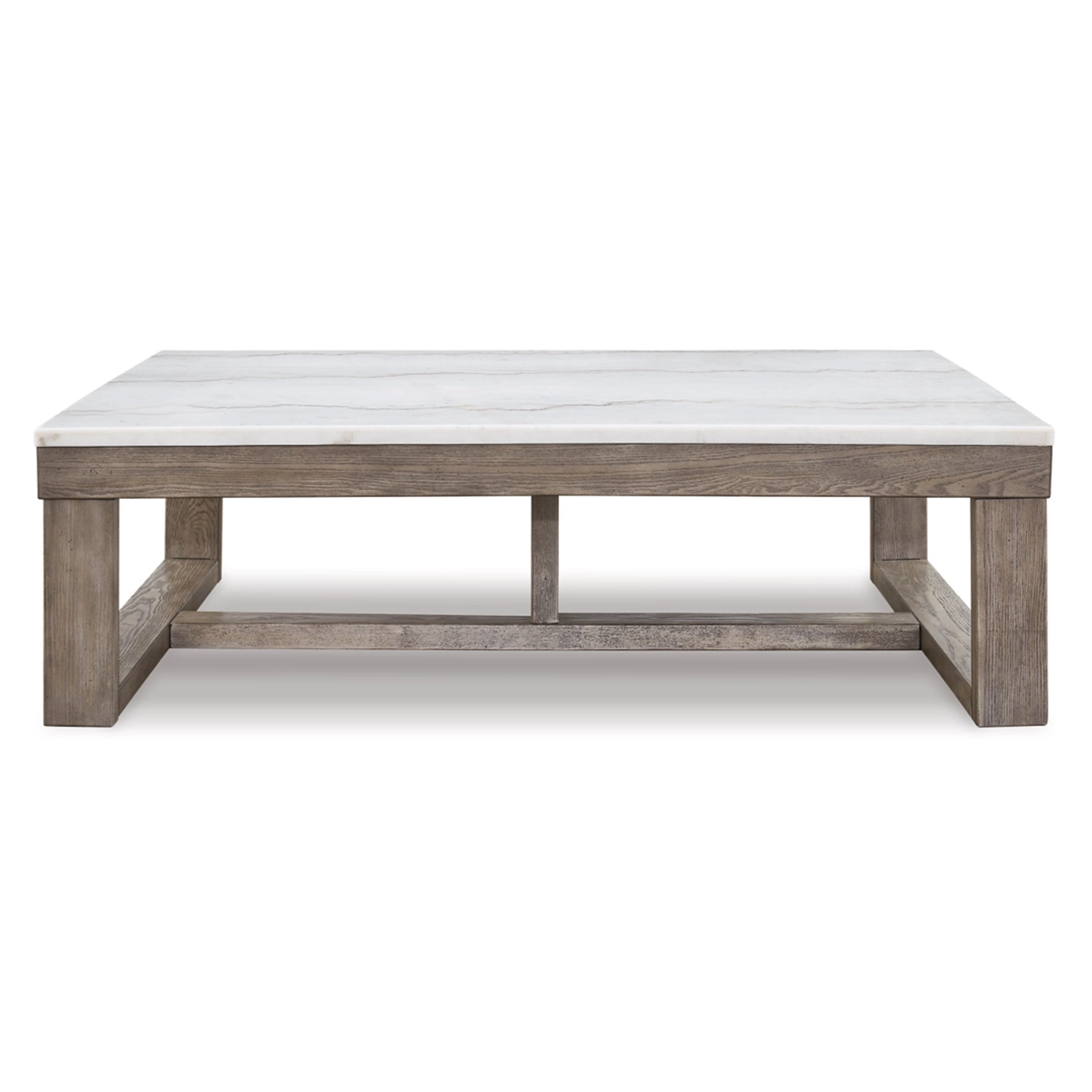 Benjara Aska Cocktail Coffee Table, Block Profile, Marble, 56 Inch ...