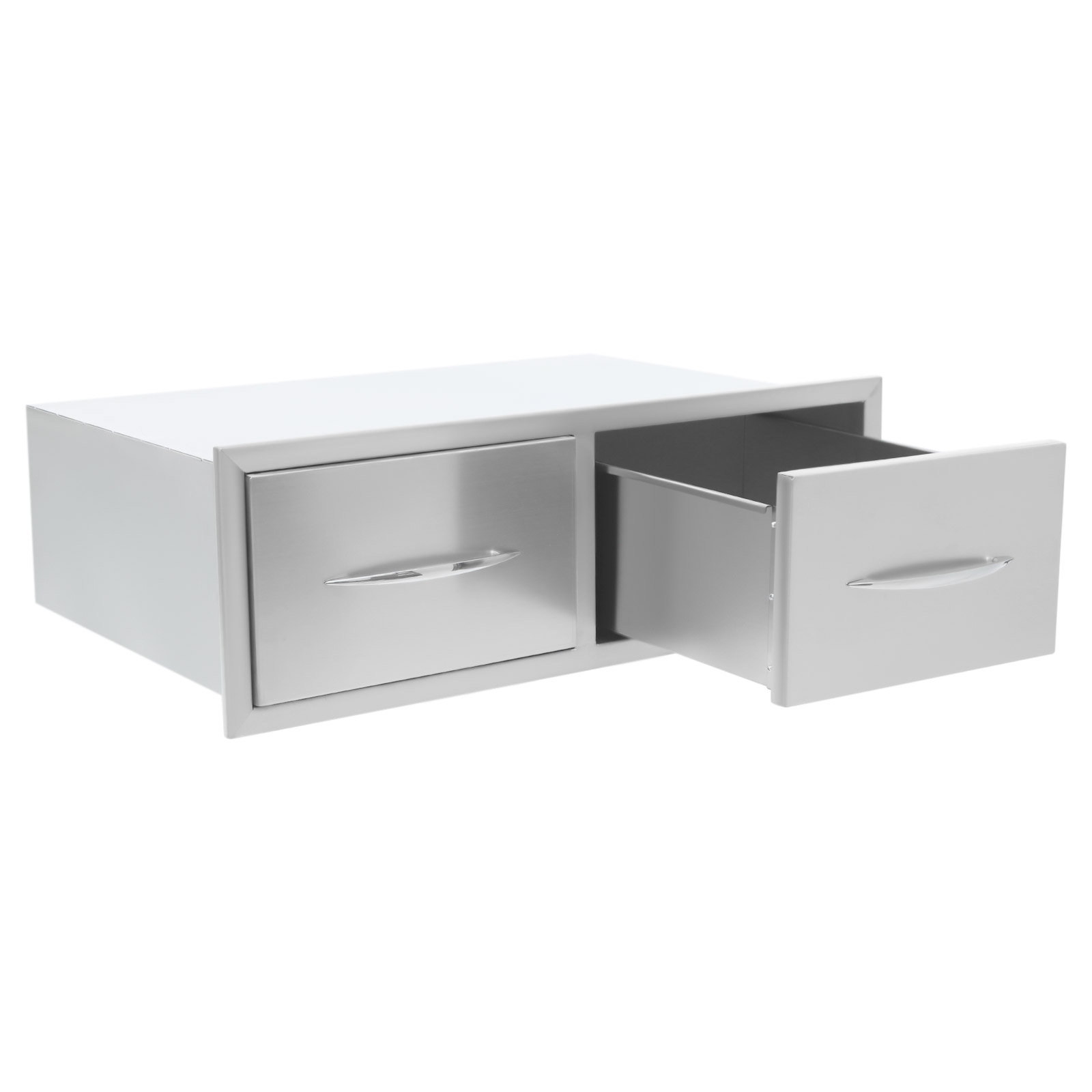 Hokku Designs Horizontal Double Drawers Stainless Steel Kitchen Drawers ...