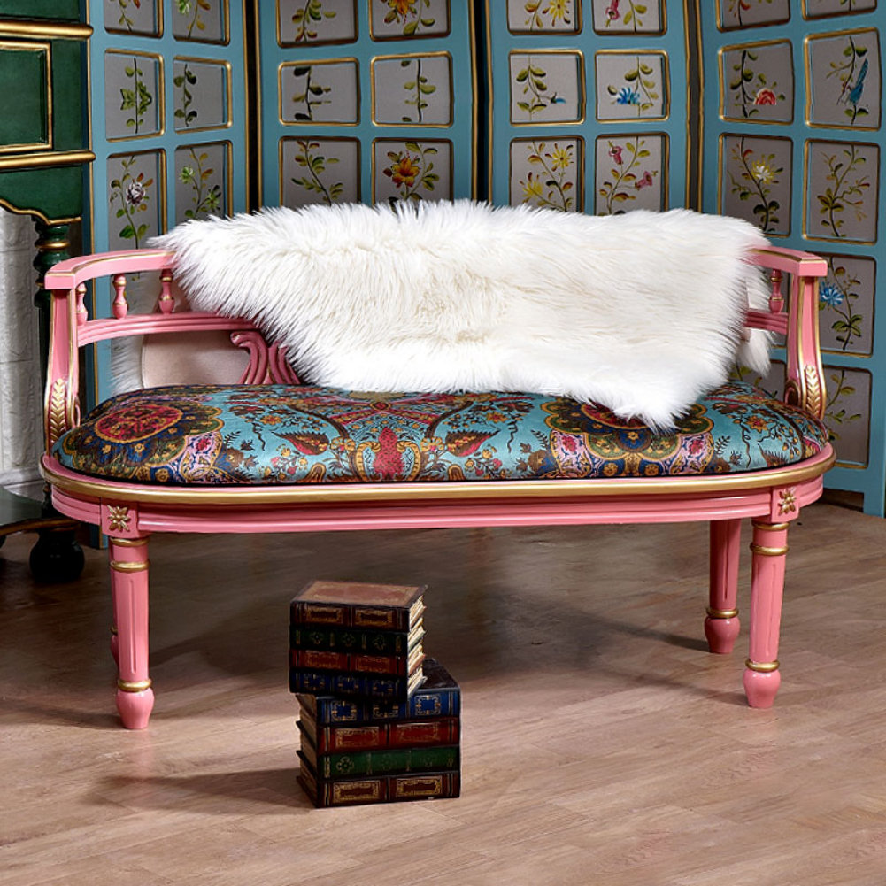 Rosdorf Park American Solid Wood Pink Bench - Wayfair Canada