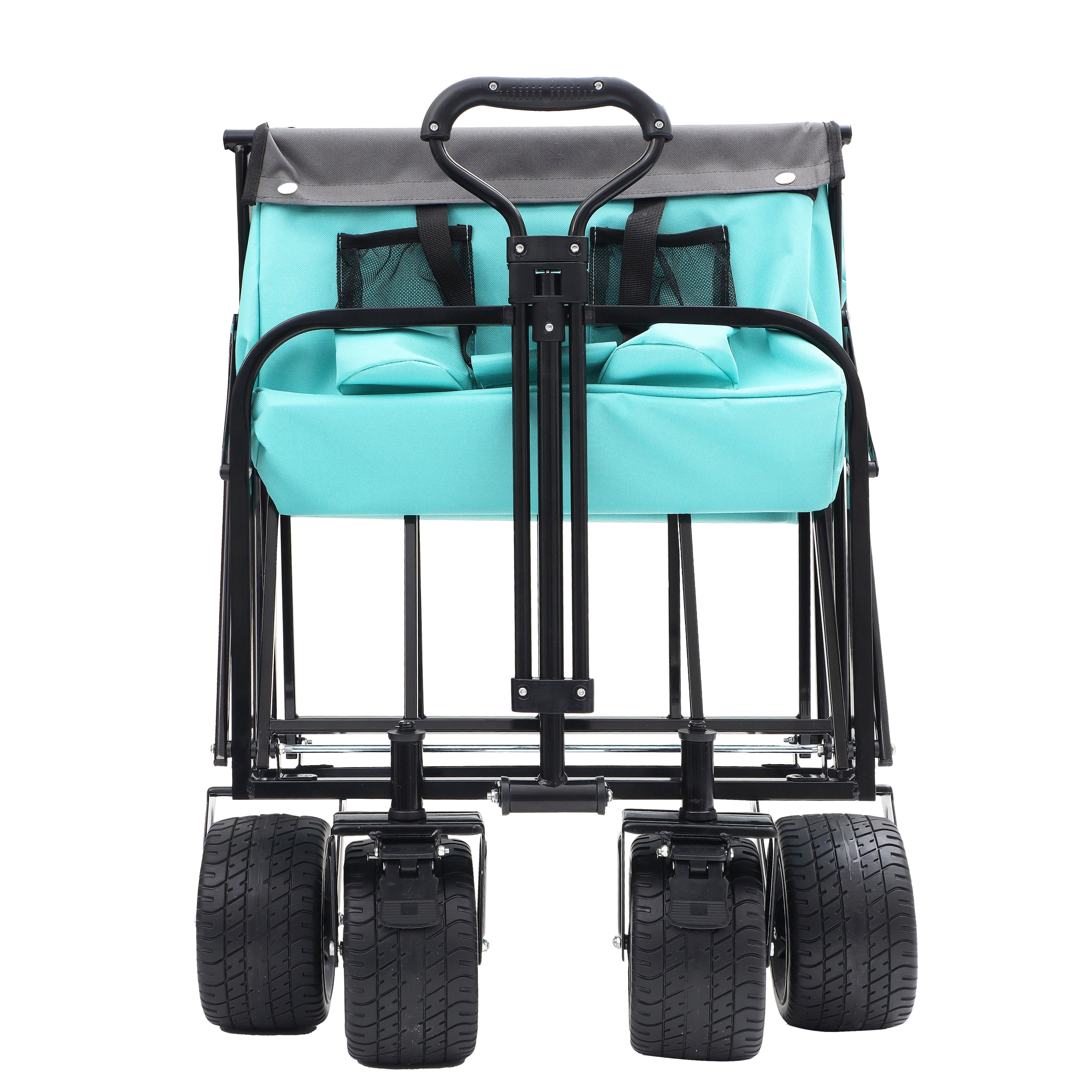 SHANRUGUOJI 440Lbs Collapsible Foldable Wagon Cart With Strapping ...