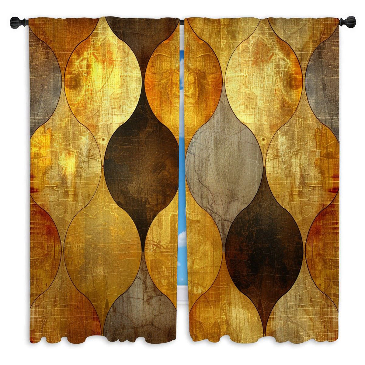 East Urban Home Overlap pattern Window Curtains Design Drop shadows ...