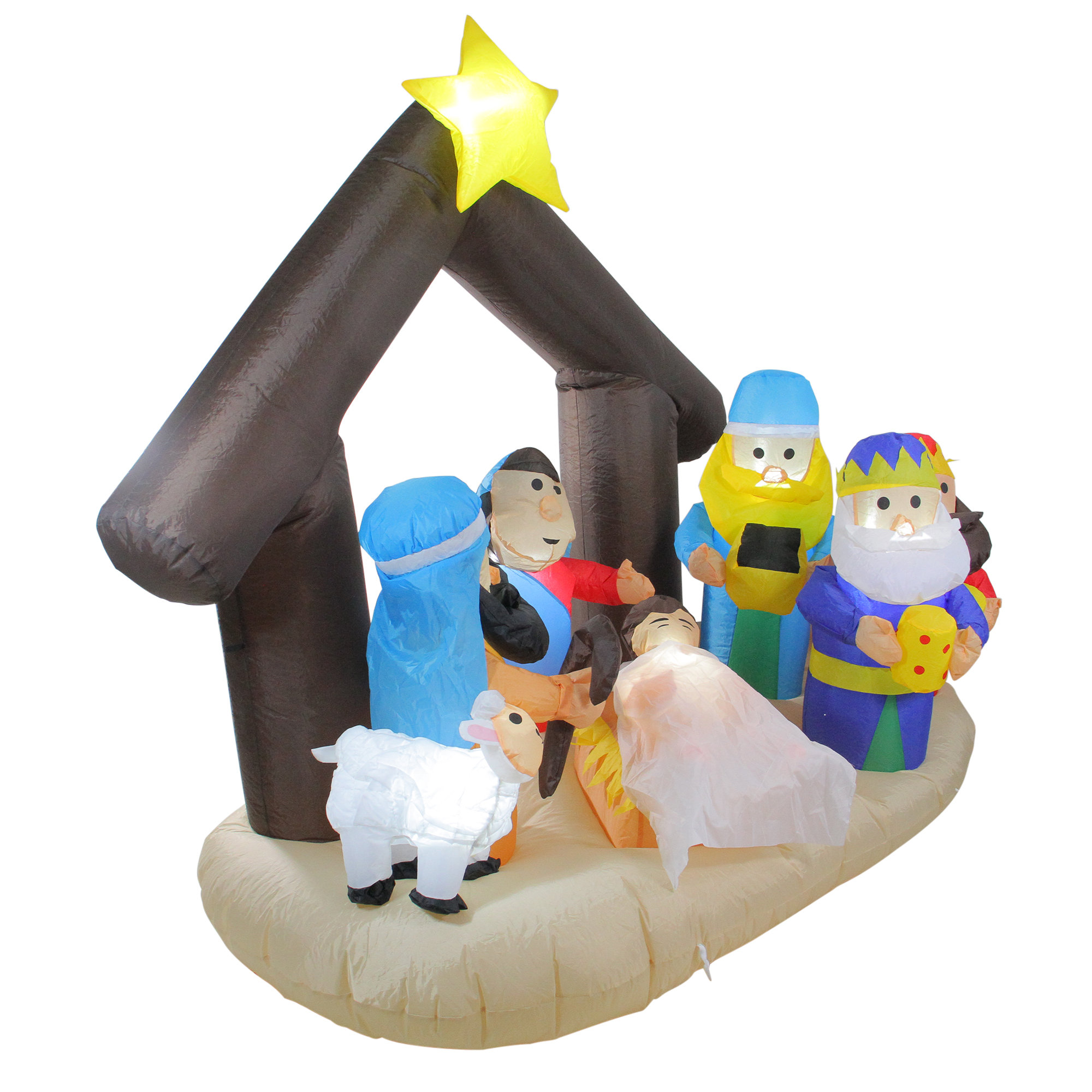 Northlight Seasonal 5.5' Inflatable Nativity Scene Lighted Christmas ...