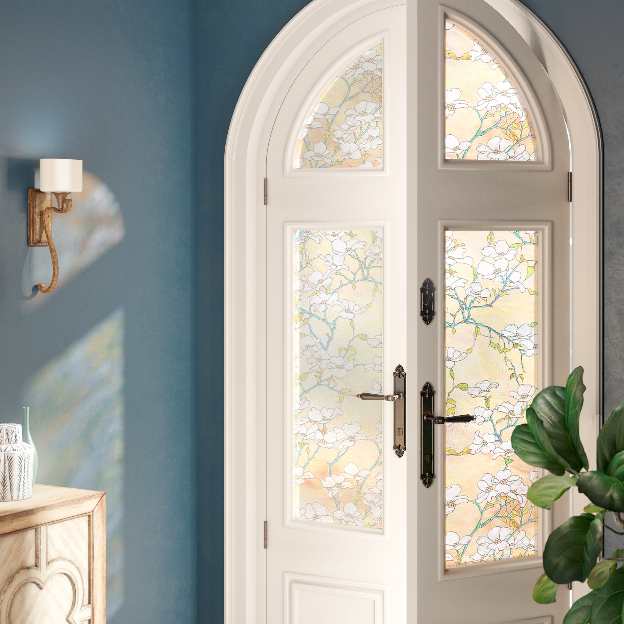 Astoria Grand Fernand Dogwood Door Window Film & Reviews | Wayfair