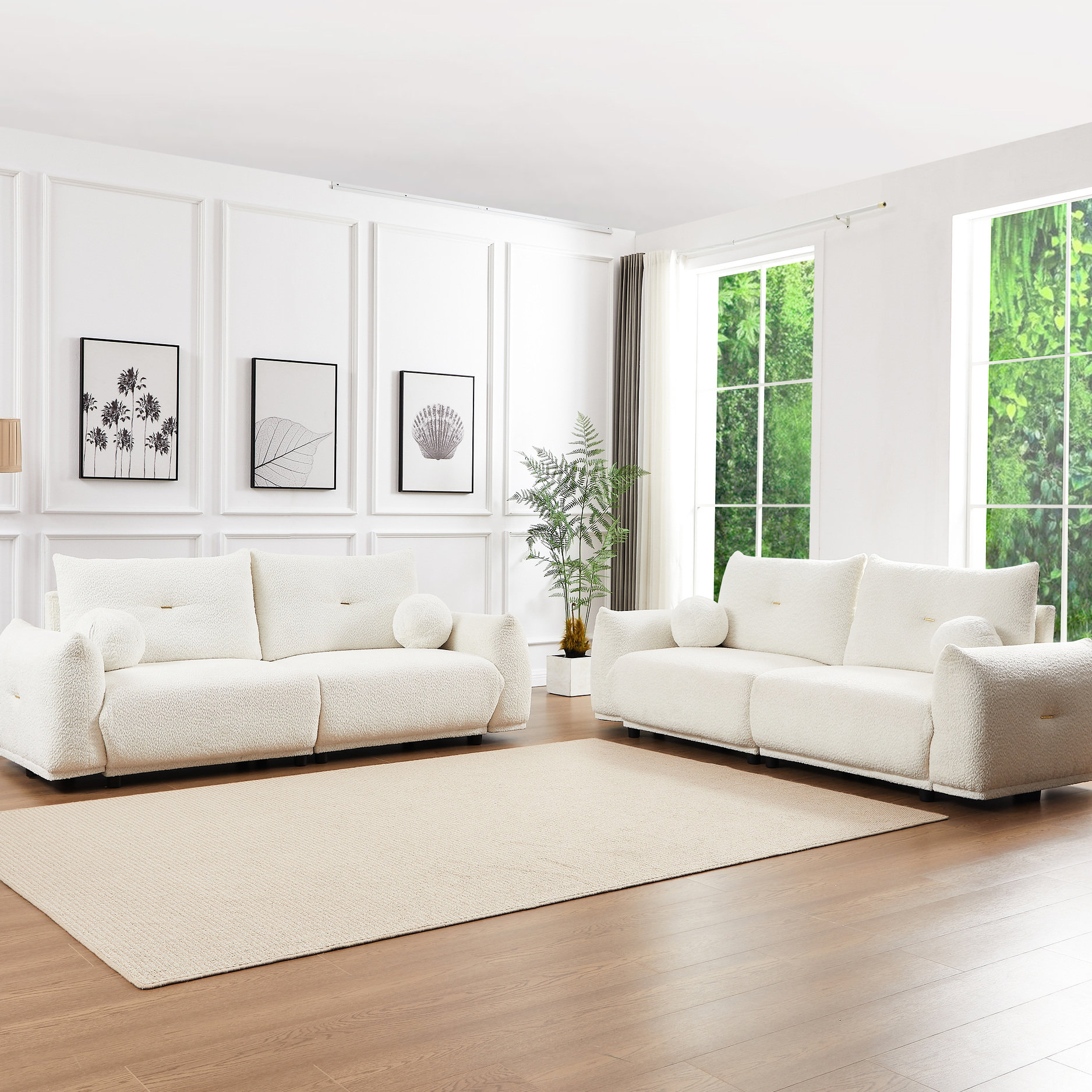 Hokku Designs Comfortable 2 Lamb's Wool For Lounging Mid-century Modern ...