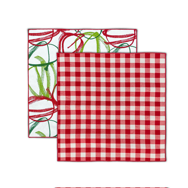 The Holiday Aisle® Reversible RIBBONS Bright Red/PLAIDO Bright Red ...